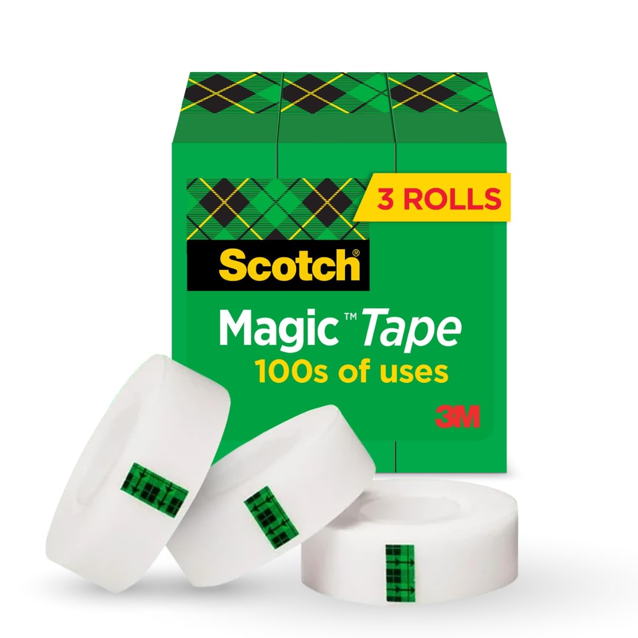 Scotch Magic Tape, 3 Rolls, Numerous Applications, Invisible, Engineered for Repairing, 3/4 x 1000 Inches, Boxed (810K3)