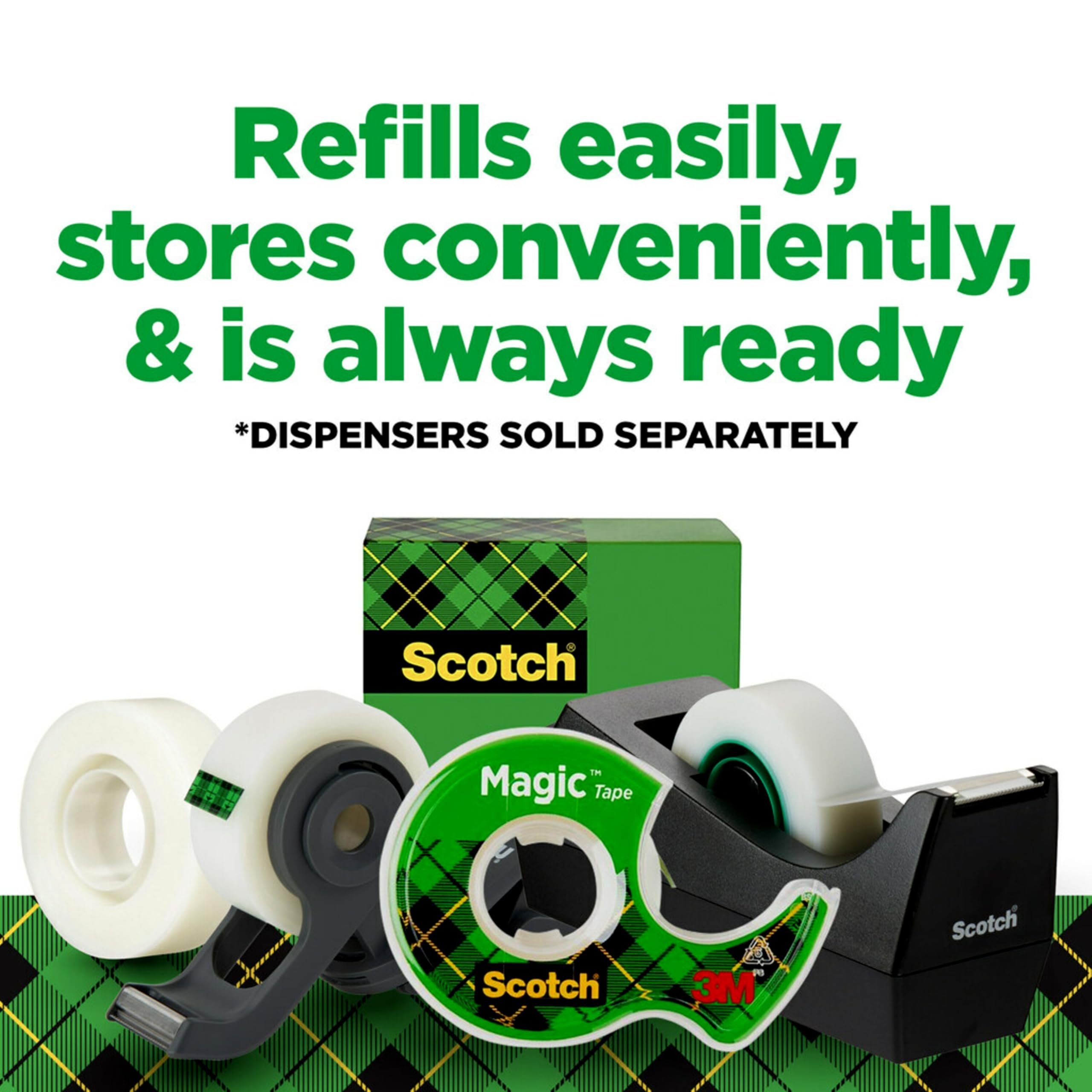 Scotch Magic Tape, 3 Rolls, Numerous Applications, Invisible, Engineered for Repairing, 3/4 x 1000 Inches, Boxed (810K3)