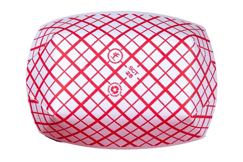 Southern Champion Tray 0401 #25 Southland Paperboard Red Check Food Tray, 1/4 lb Capacity, 250 Count (Pack of 4)
