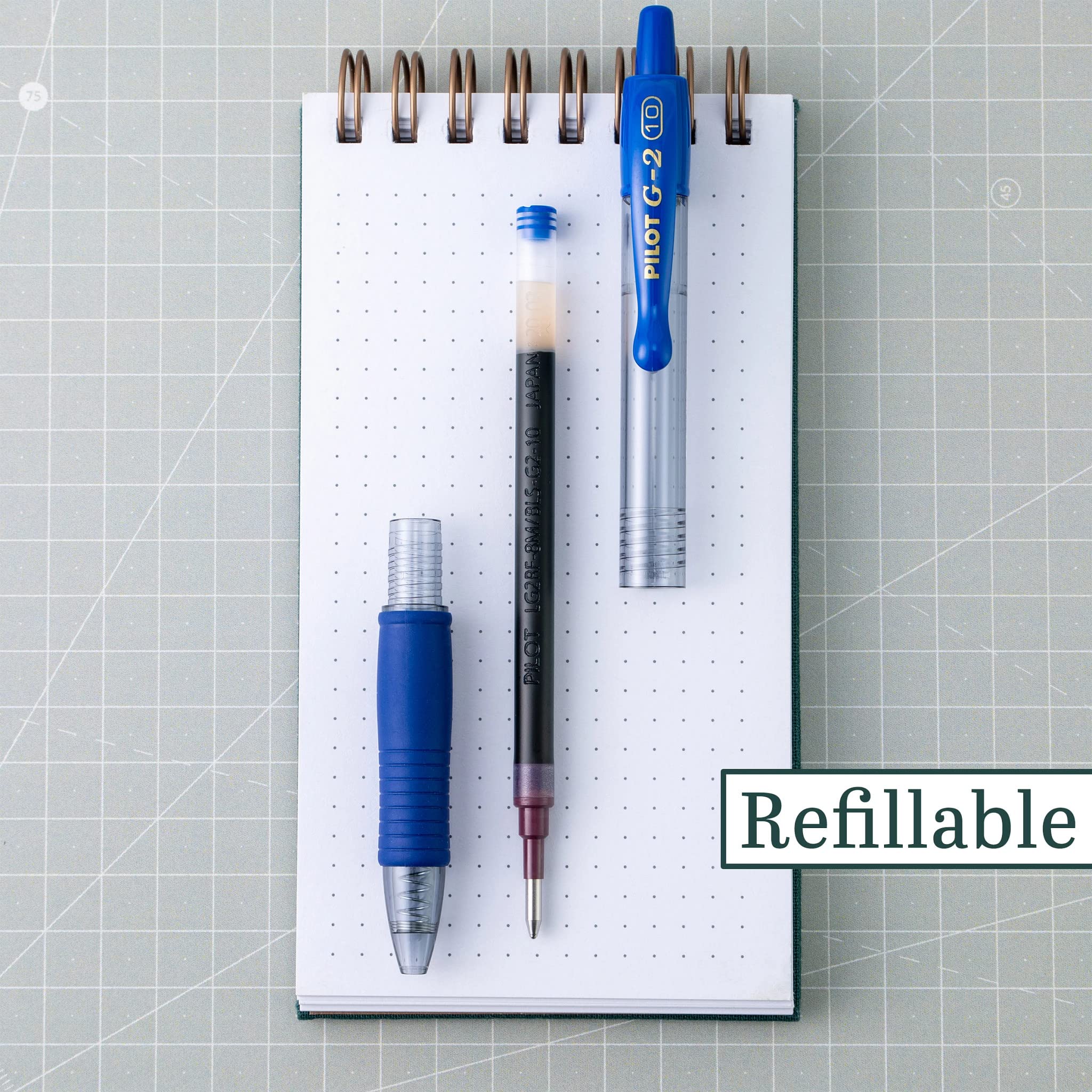 PILOT G2 Premium Refillable & Retractable Rolling Ball Gel Pens, Bold Point, Blue Ink, 12-Pack (31257)