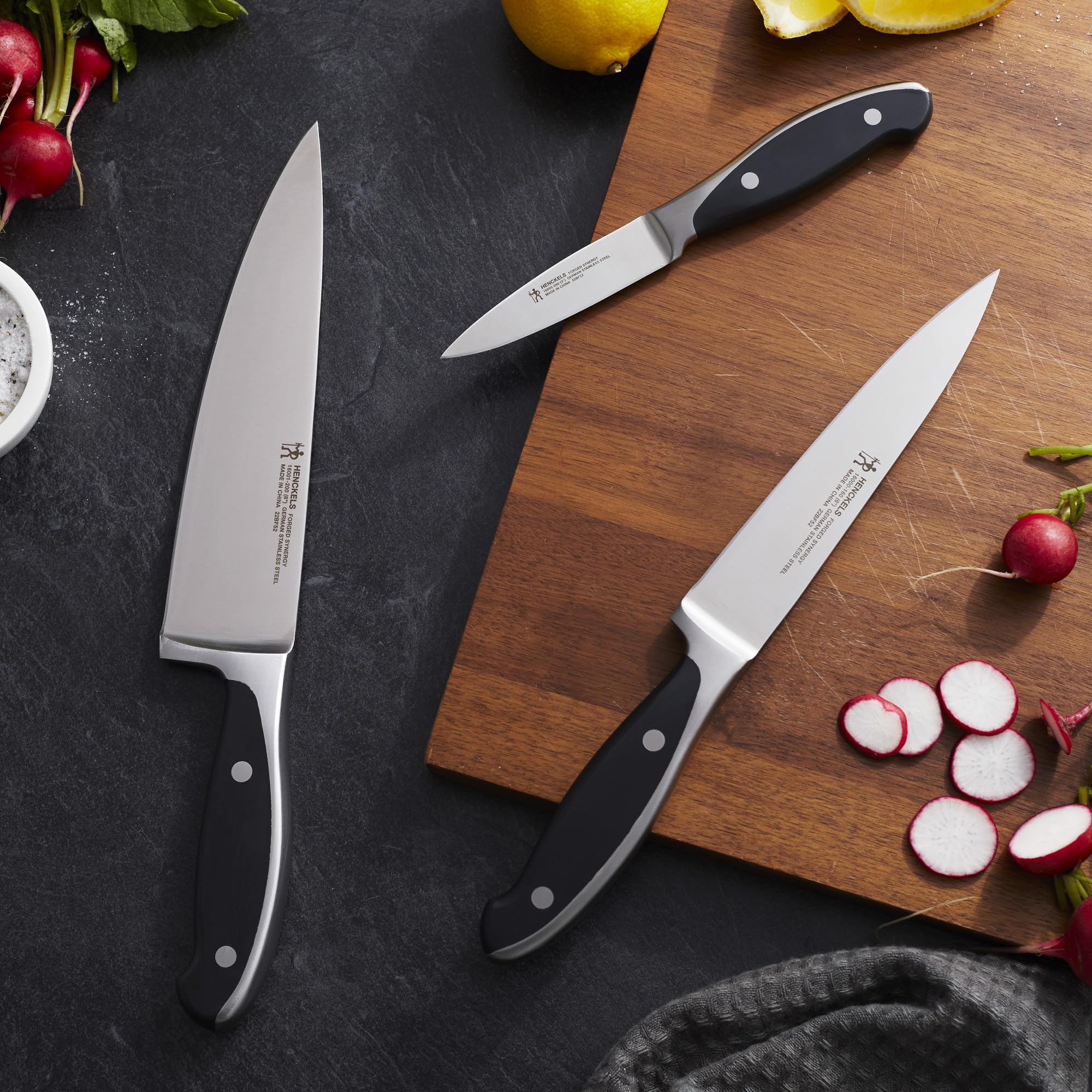 HENCKELS - 16021-000 HENCKELS Forged Synergy Starter Knife Set, 3-piece, Black/Stainless Steel