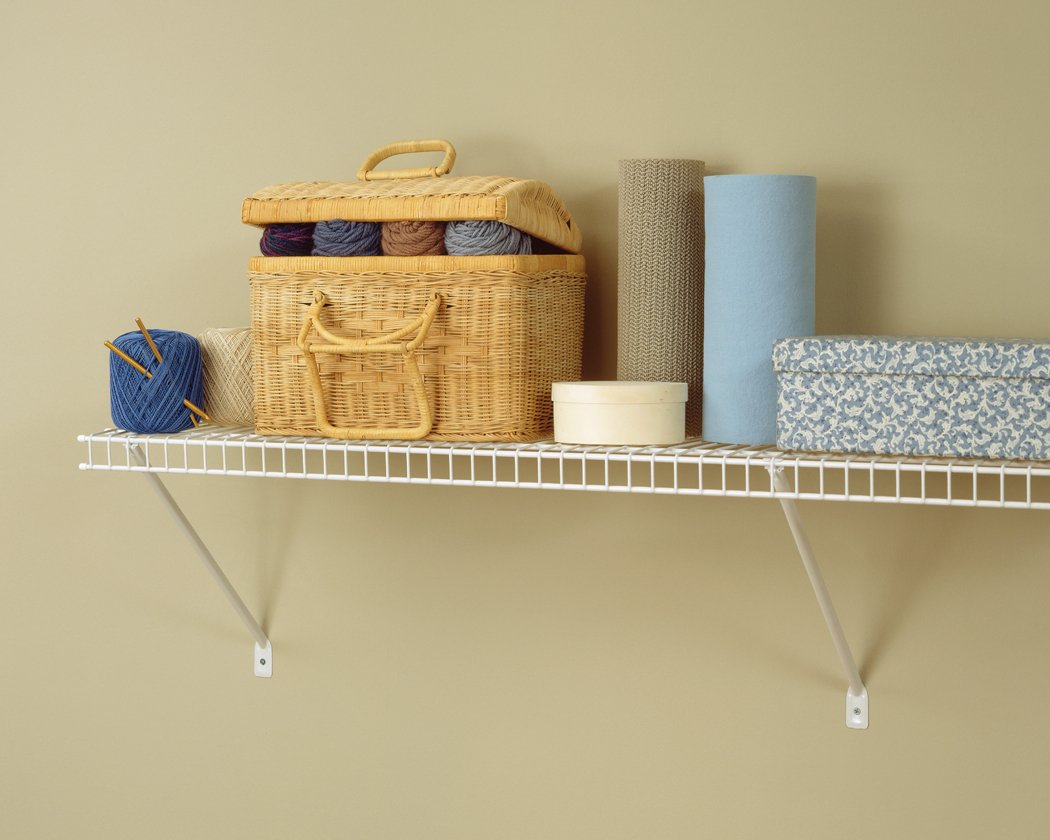ClosetMaid Wire Shelf Kit with Hardware, 4 Ft. Wide, for Pantry, Closet, Laundry, Utility Storage, White Vinyl Finish