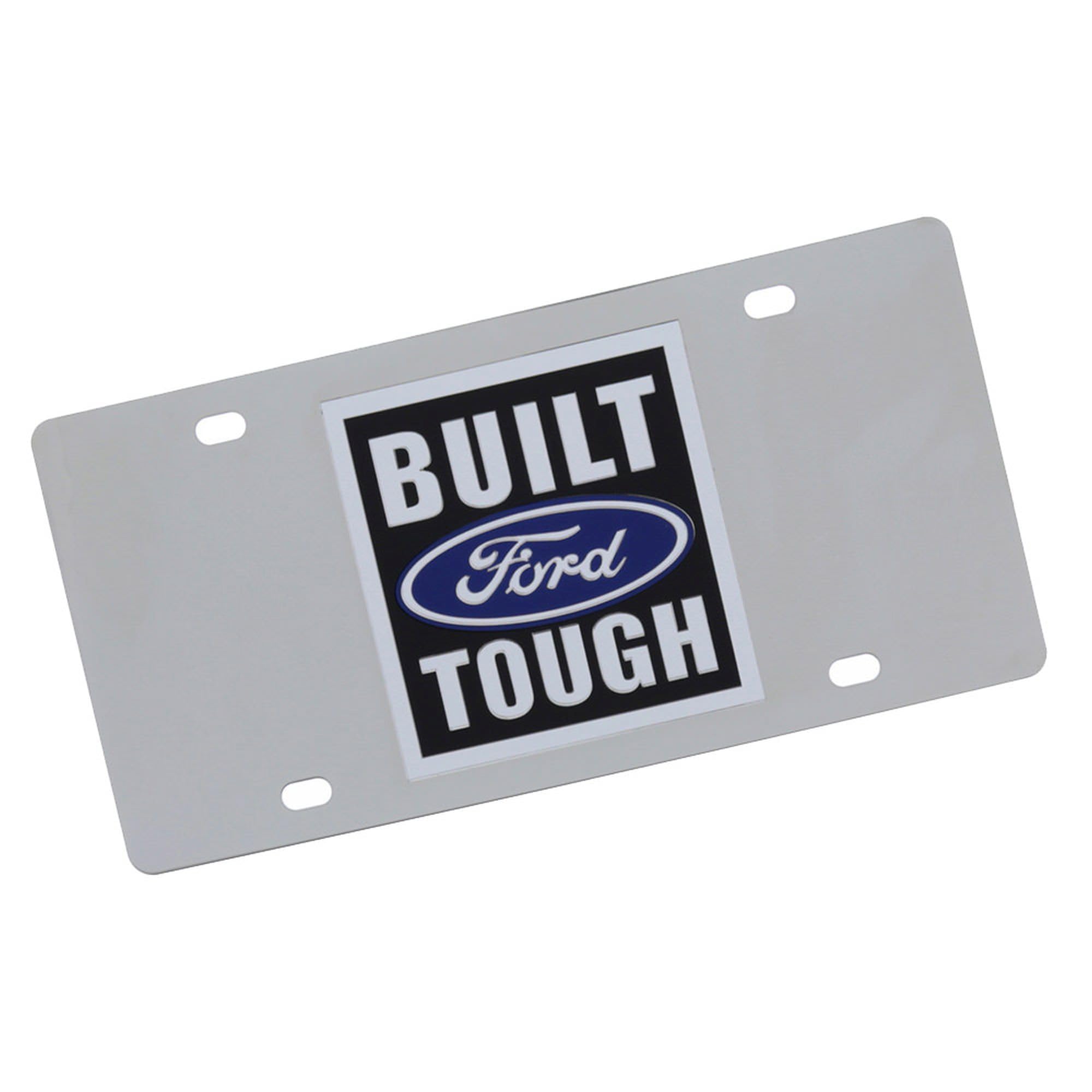 Eurosport Daytona- Compatible with -, Stainless Steel License Plate- Built Ford Tough Badge