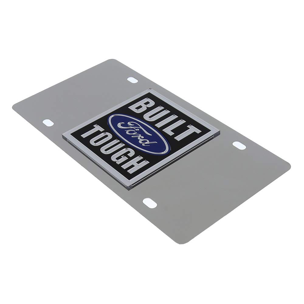 Eurosport Daytona- Compatible with -, Stainless Steel License Plate- Built Ford Tough Badge