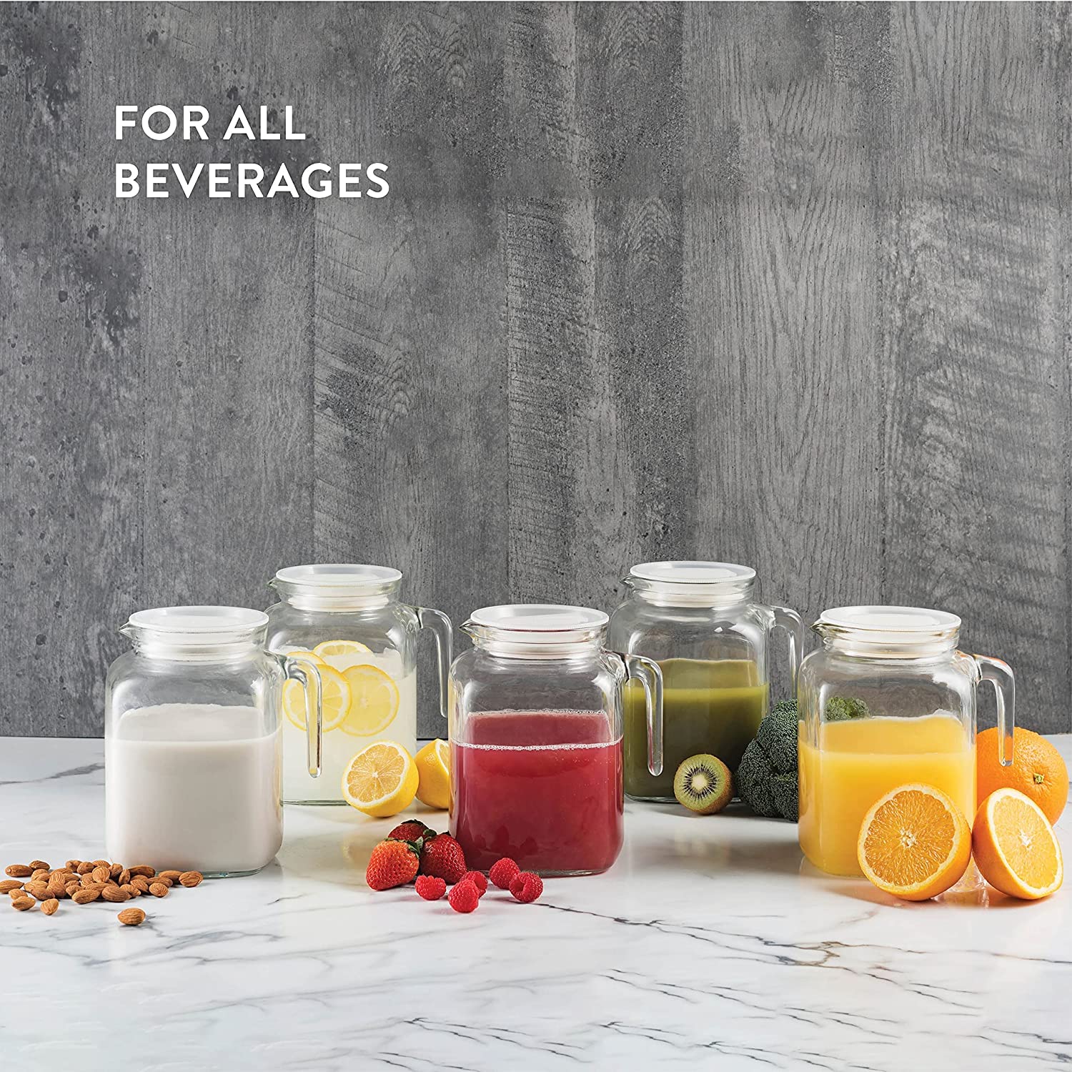 Bormioli Rocco Frigoverre Jug with Hermetic Lid, 68 oz, 2 Liter, DD- By Size