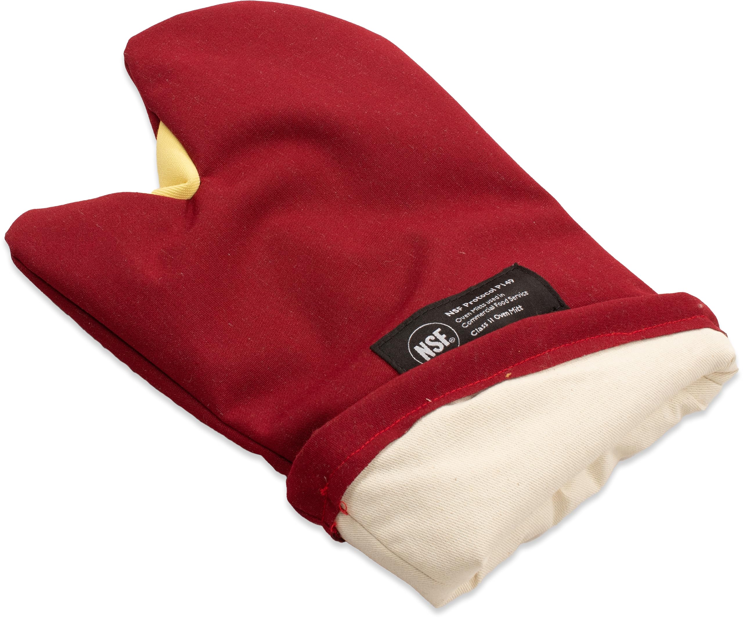 San Jamar KT0215 Cool Touch Flame Conventional High Heat Intermittent Flame Protection up to 900°F Oven Mitt, 15" Length, Red