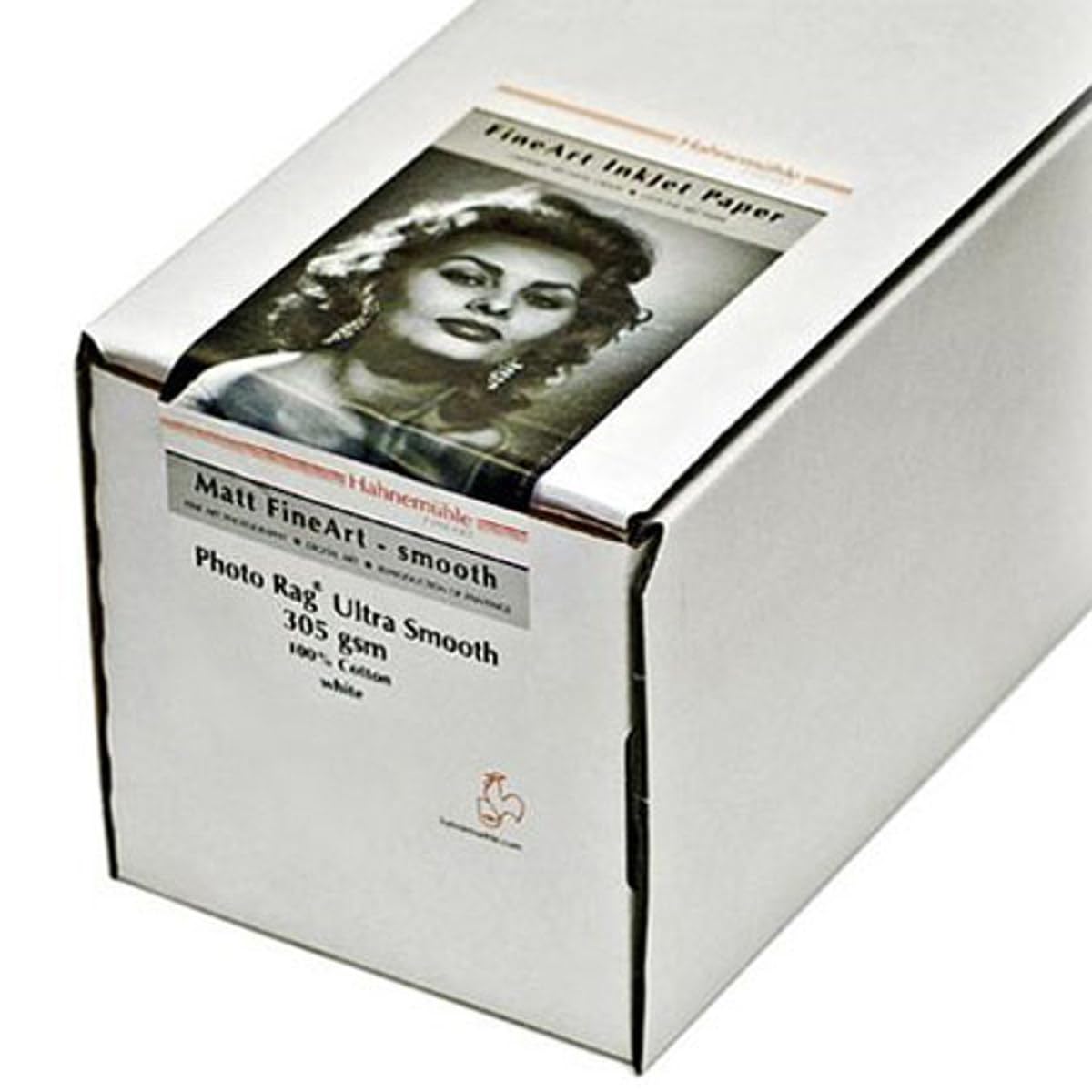 Hahnemuhle Photo Rag, 100 % Rag, Ultra Smooth, White Matte Inkjet Paper, 305 gsm, 44" x 49' Roll, 3" Core