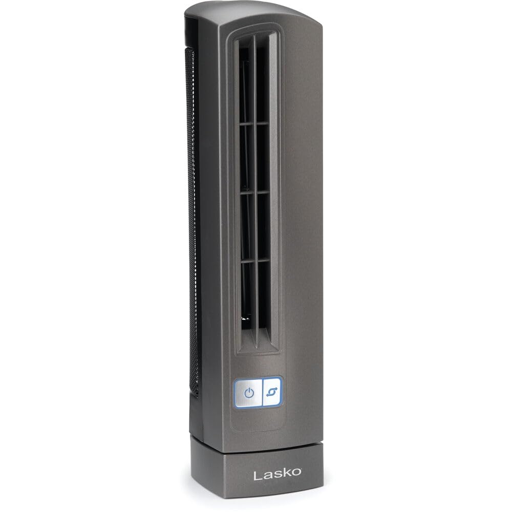 Lasko 4000L 4000 Air Stik Ultra-Slim Oscillating Table Fan for Indoor, Bedroom, Home Office and More, Gray, 14 inches