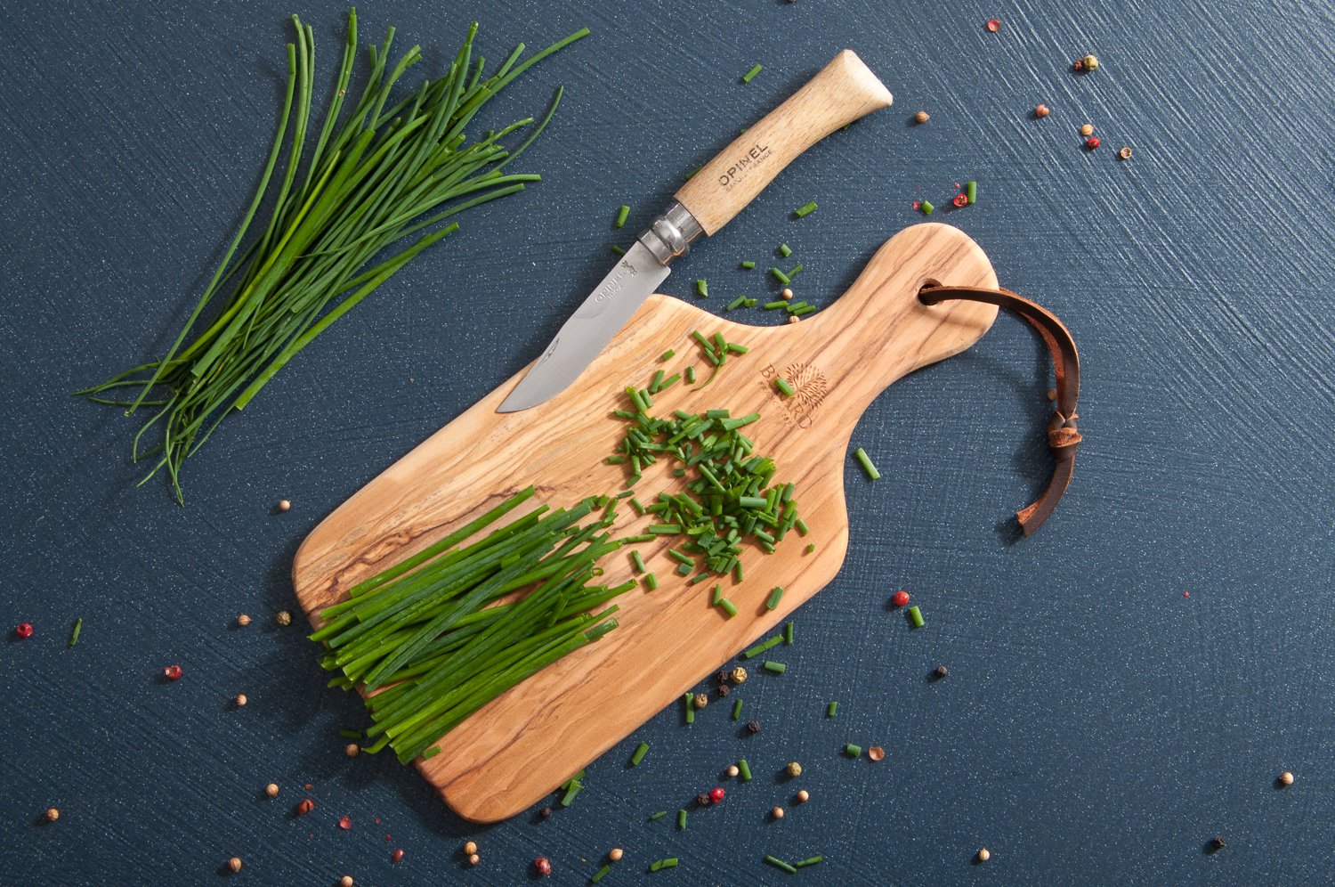 Berard 54071 French Olive-Wood Handcrafted Cutting Board with Handle, 10 Inch