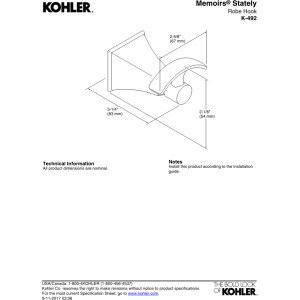 Kohler 391285 Robe Hook, Vibrant Brushed Nickel