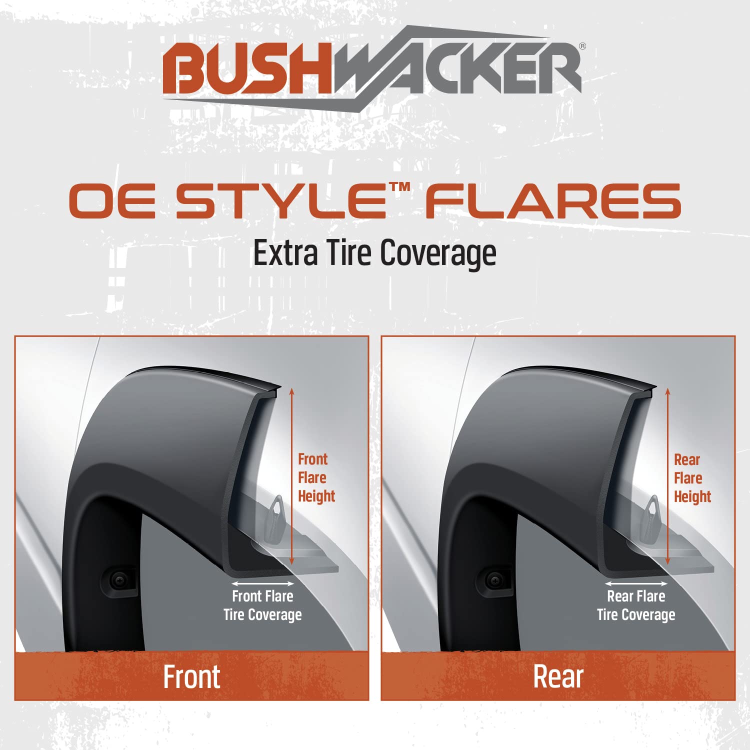 Bushwacker OE Style Factory Front & Rear Fender Flares | 4-Piece Set, Black, Smooth Finish | 40915-02 | Fits 2003-2007 Chevrolet Silverado Trucks (Check Application Guide)