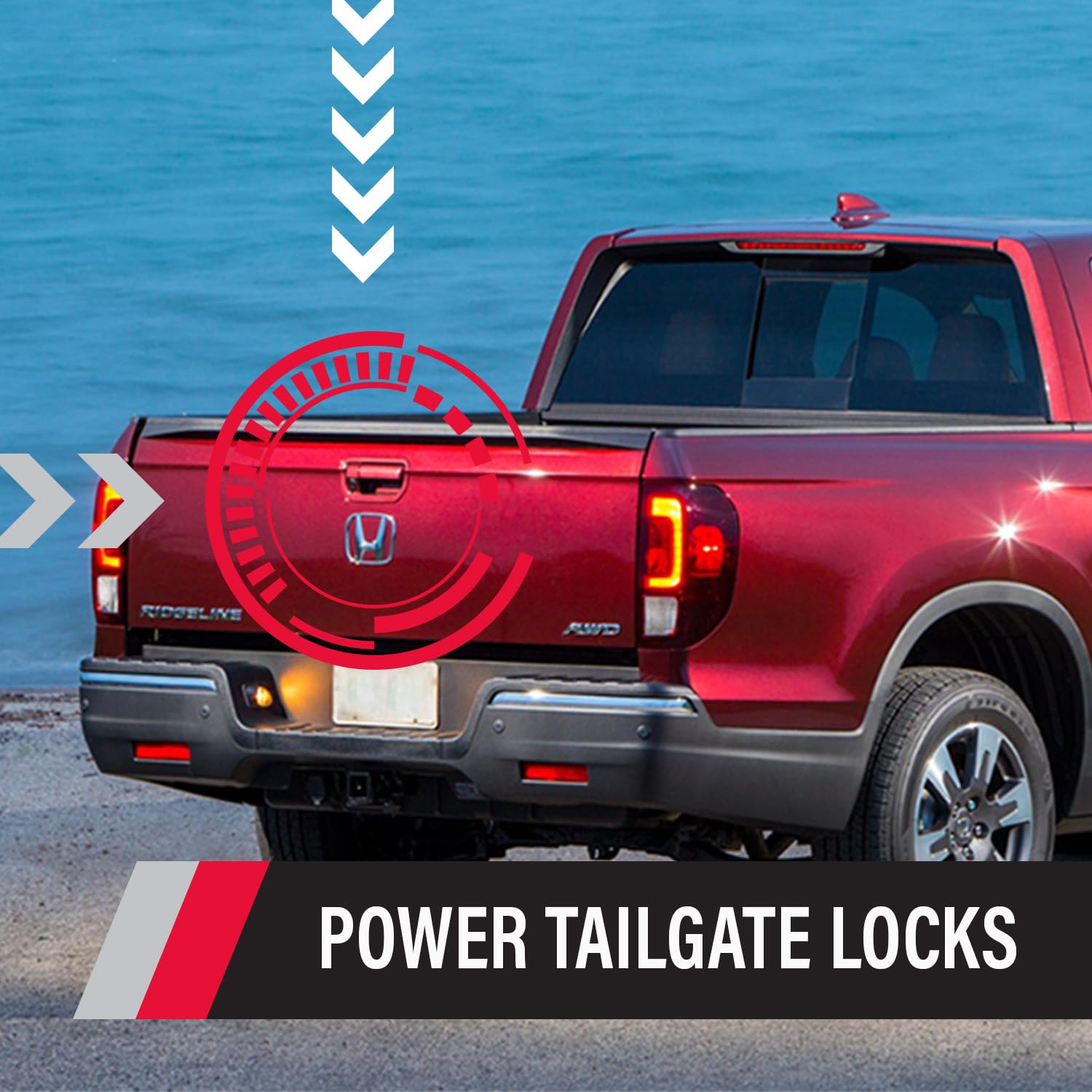 Pop & Lock - Power Tailgate Lock for Honda Ridgeline, Fits 2005 – 2019 Models (PL8600, Works with or Without Backup Camera)