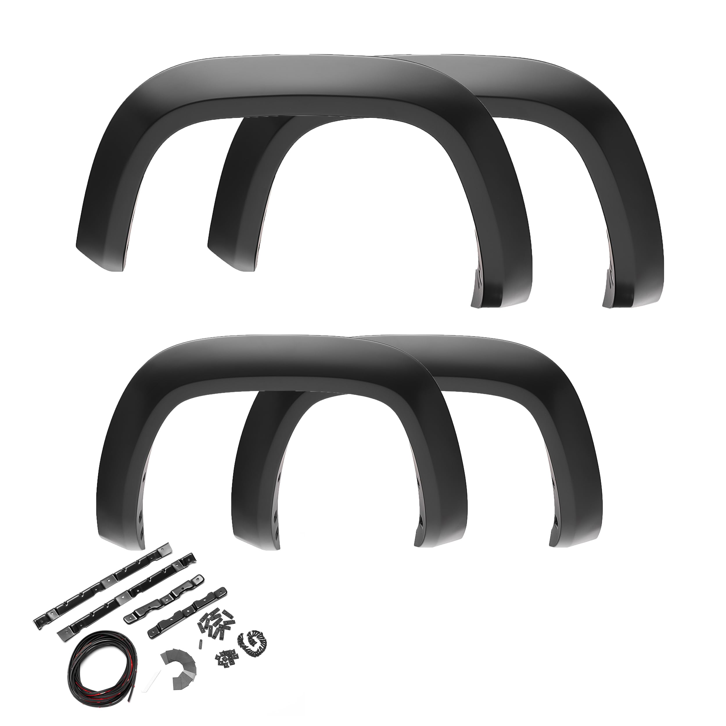 Bushwacker Extend-A-Fender Extended Front & Rear Fender Flares | 4-Piece Set, Black, Smooth Finish | 30906-02 | Fits 2003-2006 Toyota Tundra (Excludes Crew Cab)