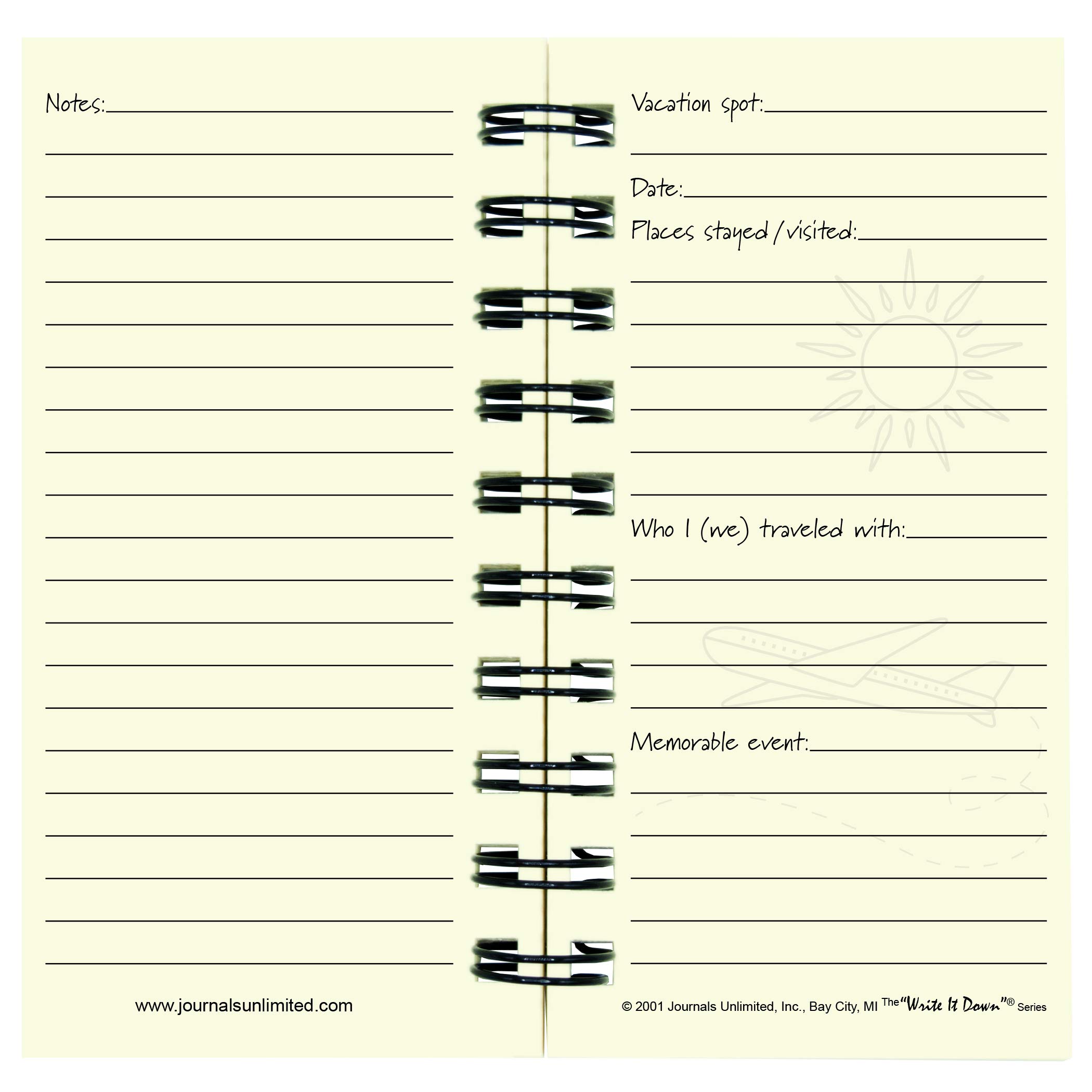 Vacation, The Travelers Journal - MINI Kraft Brown with Hard Cover (prompts on every page, recycled paper, read more...)