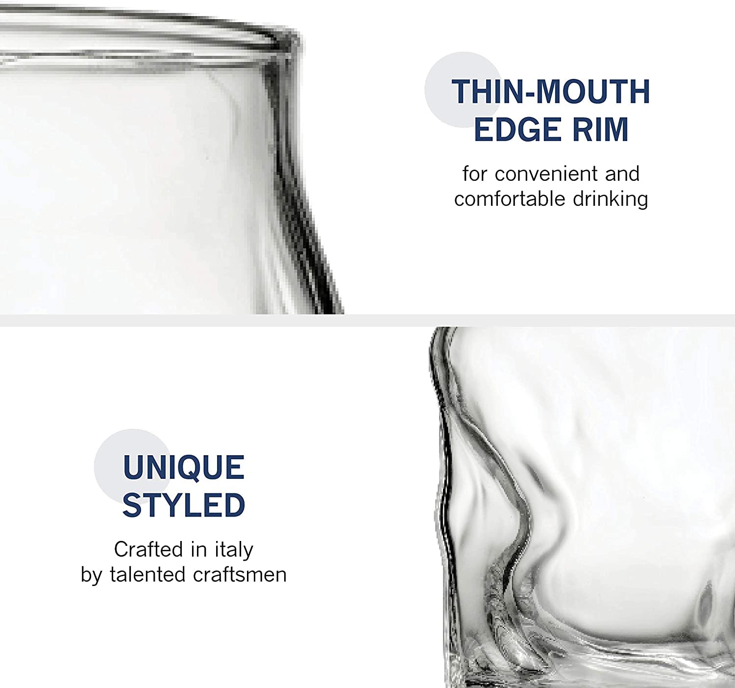 Bormioli Rocco Sorgente Double Old Fashioned Glasses, Set of 4,14.25 ounces