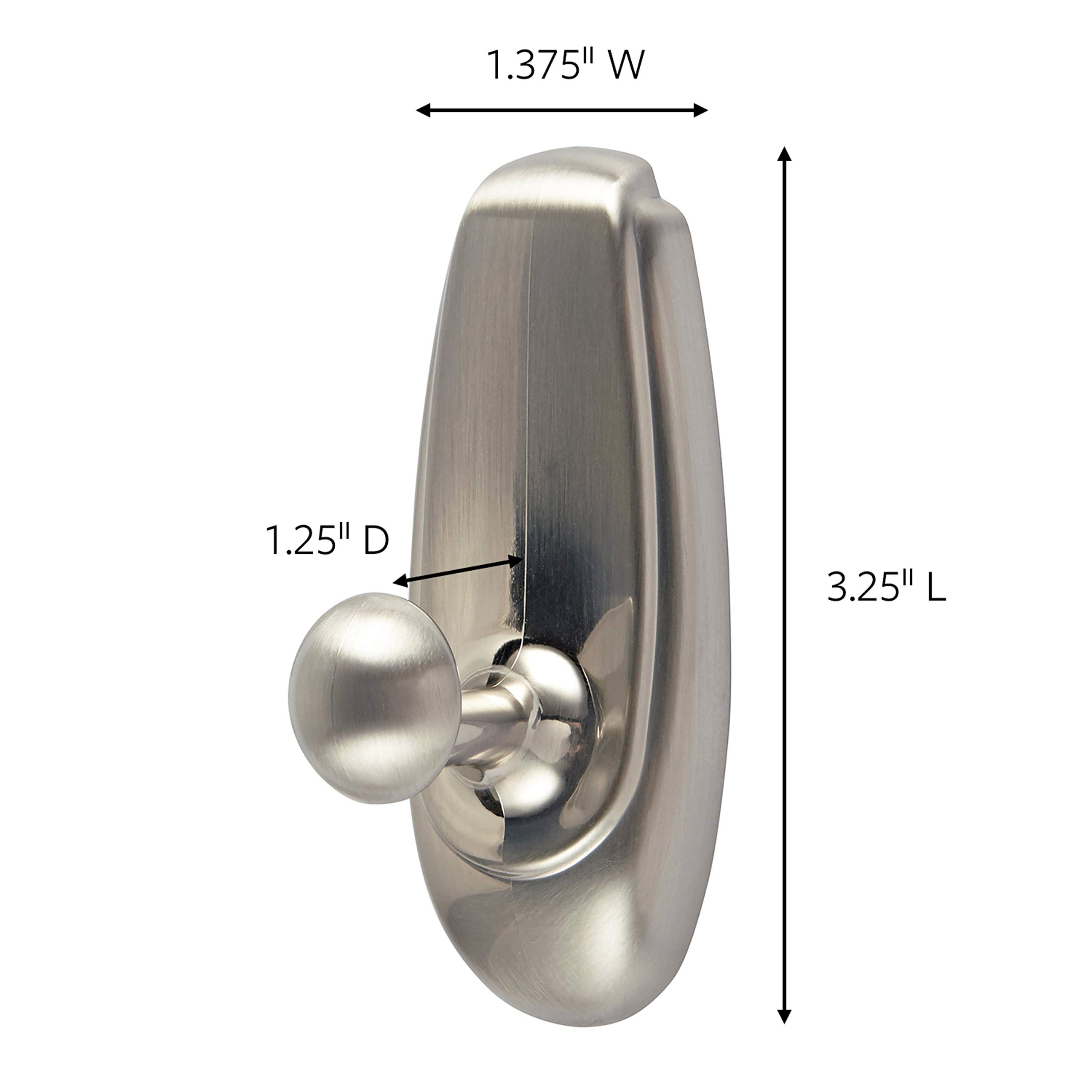 Command 17061BN ommand Timeless, Medium, 1 (17061BN-ES) Wall Hooks, Metallic Brushed Nickel