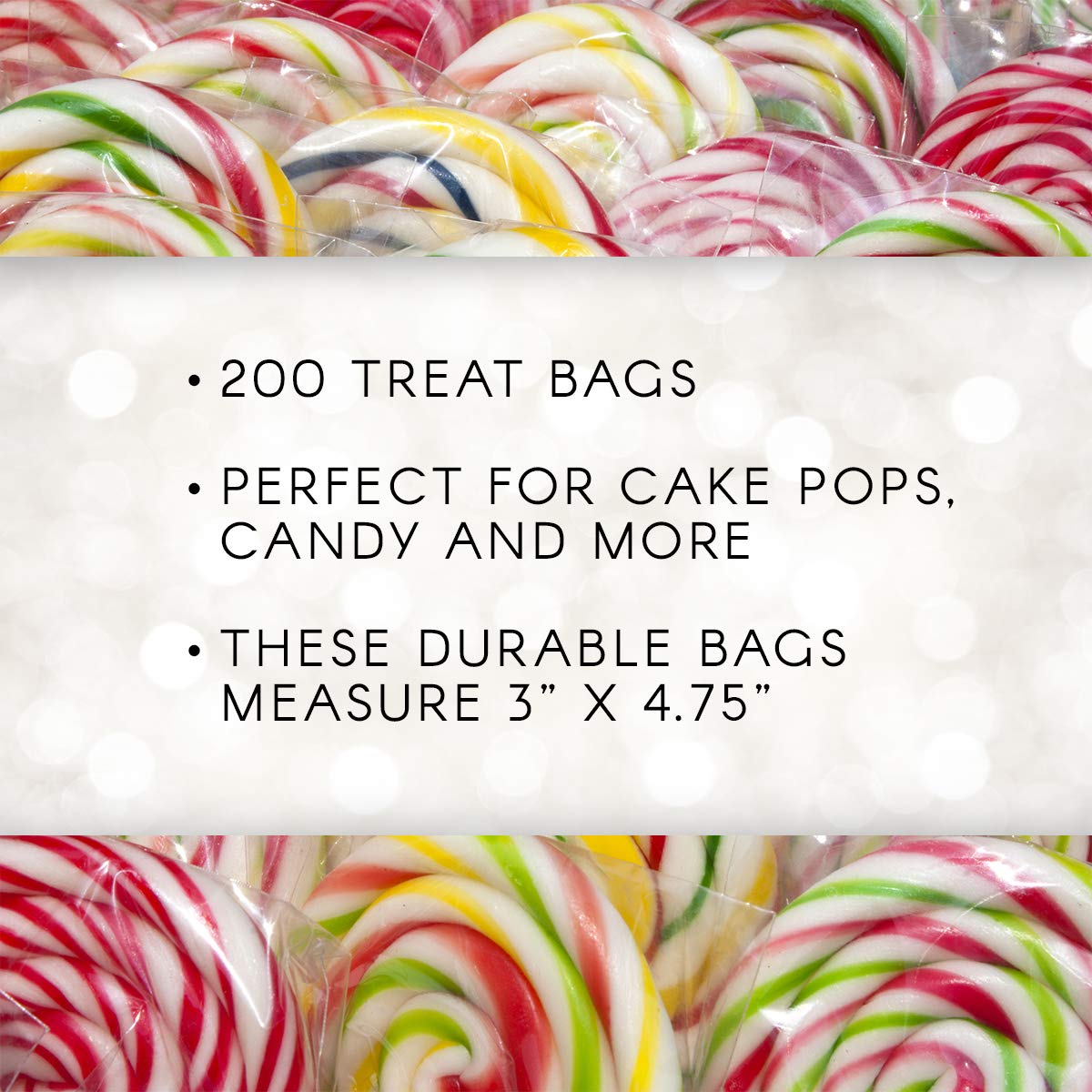 Darice Value Pack, 3 x 4.7 inches, 200 Pieces Treat bags, clear/transparent (Package May Vary)