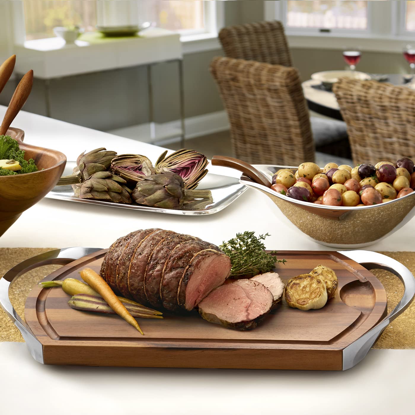 Nambe 9-1/2-by-18-inch Metal Alloy Rectangular Platter