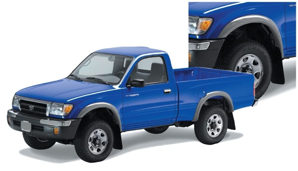 Bushwacker Extend-A-Fender Extended Front & Rear Fender Flares | 4-Piece Set, Black, Smooth Finish | 31911-11 | Fits 1995-2004 Toyota Tacoma 4WD w/ 6.2' Bed