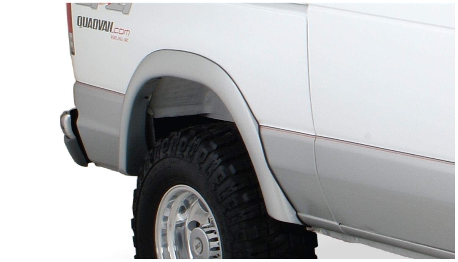 Bushwacker Extend-A-Fender Extended Rear Fender Flares | 2-Piece Set, Black, Smooth Finish | 22004-11 | Fits 1992-2014 Ford E-150, E-250, E-350 Super Duty Swinging Side Door Model