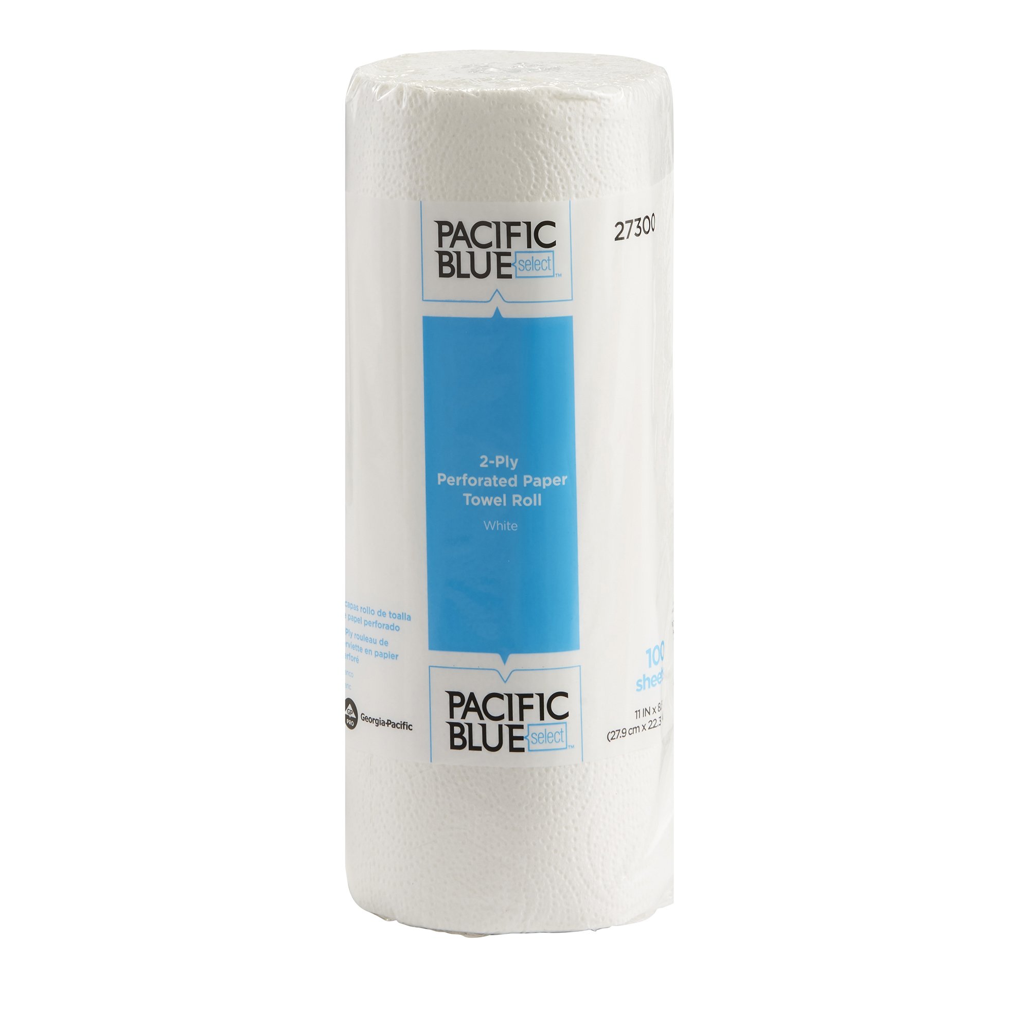 Pacific Blue Select 2-Ply Perforated Roll Paper Towels by Georgia-Pacific Pro, 100 Sheets Per Roll, 30 Rolls Per Case,white - 27300