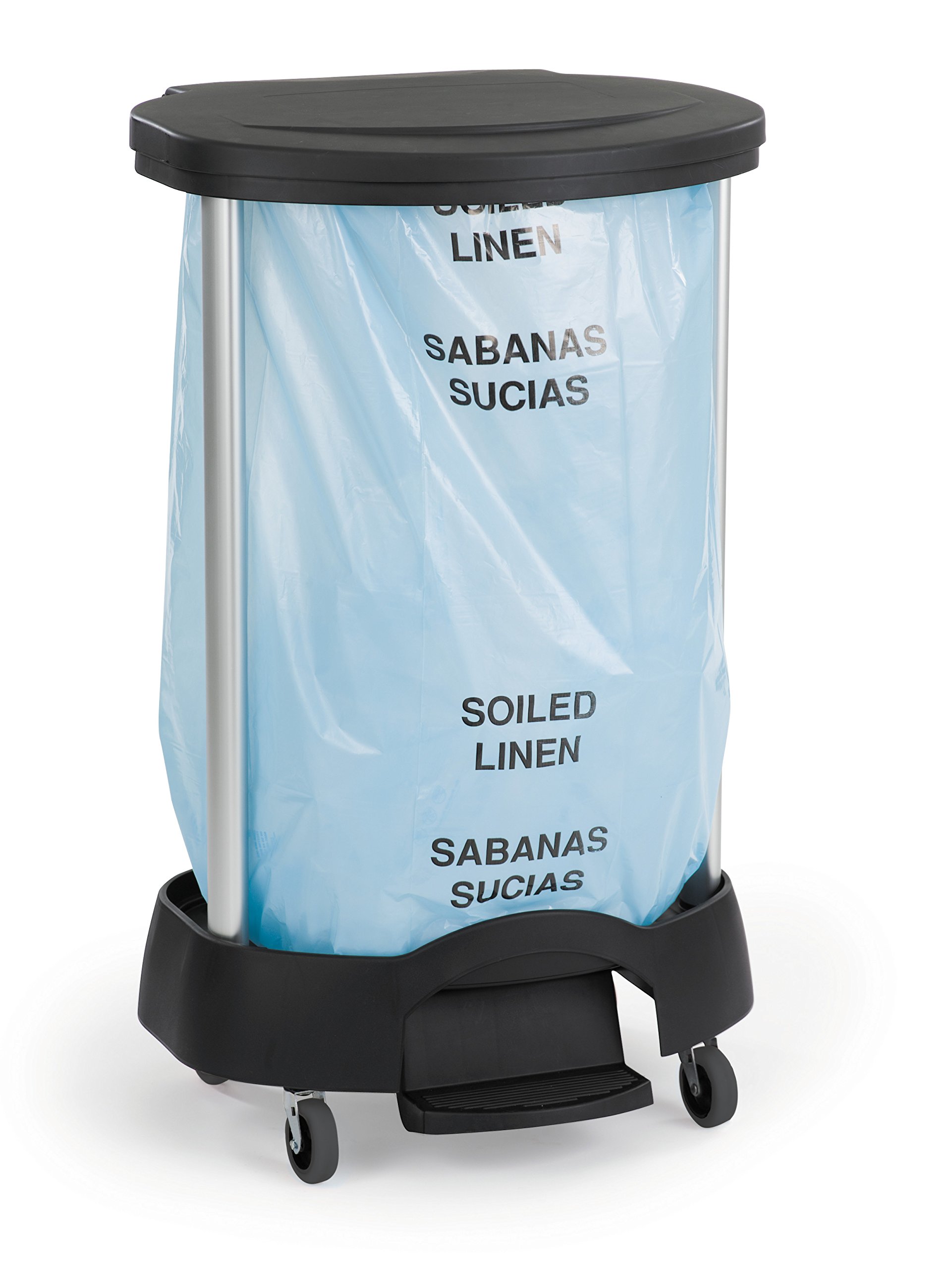 Rubbermaid Commercial Products Executive Series Step-On Linen Hamper, Black, Laundry Basket with Wheels Best For Medical Waste in Hospitals in Patient/Lab/Emergency Rooms