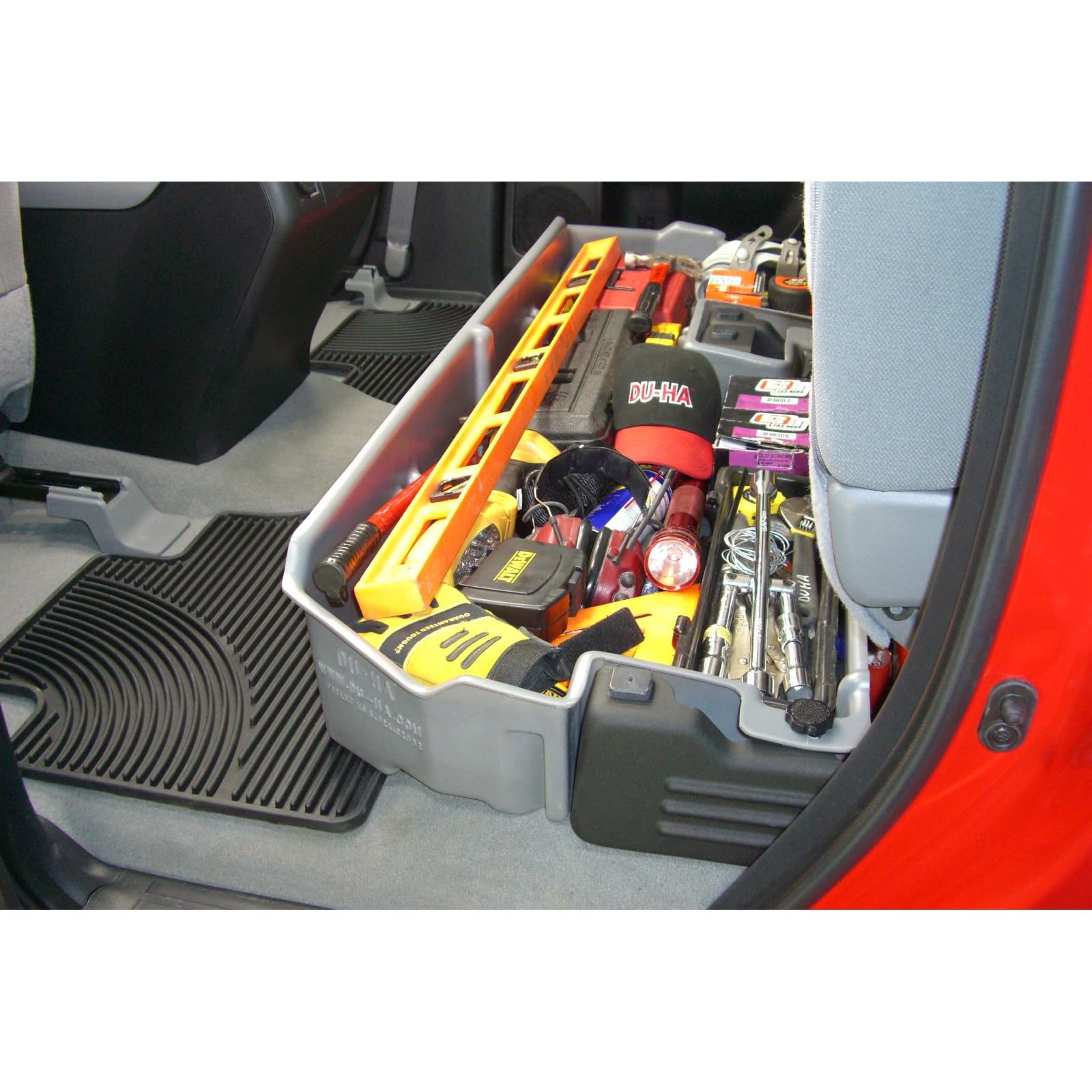 DU-HA Under Seat Storage Fits 07-21 Toyota Tundra Double Cab without Subwoofer, Dk Grey, Part #60052