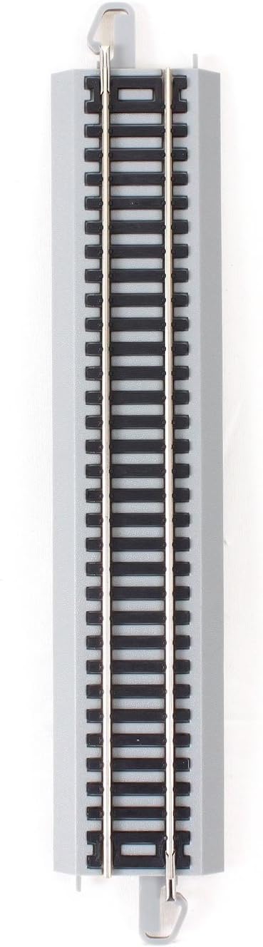 Bachmann Trains - Snap-Fit E-Z Track 9” Straight Track (4/card) - Nickel Silver Rail With Gray Roadbed - HO Scale