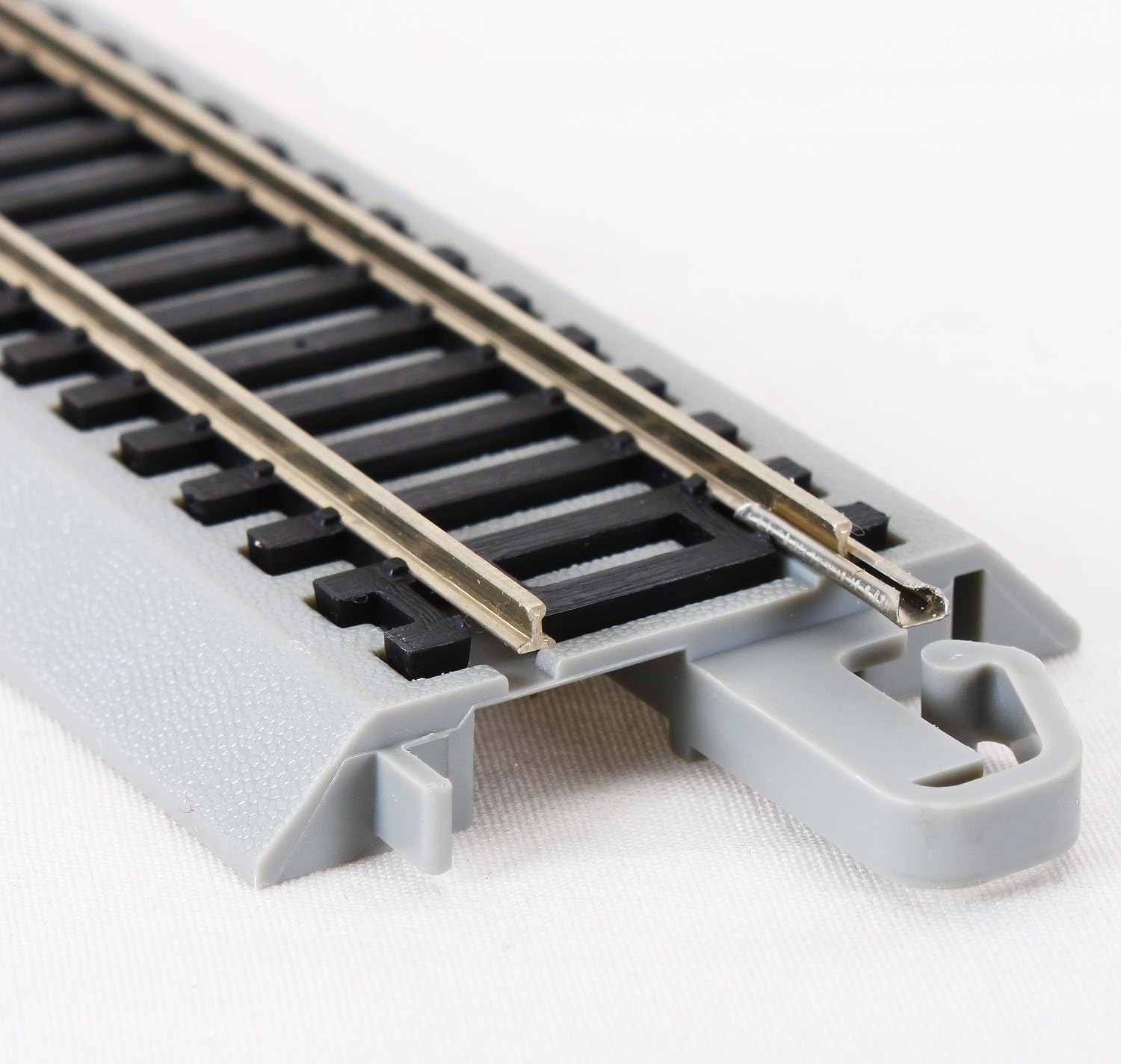 Bachmann Trains - Snap-Fit E-Z Track 9” Straight Track (4/card) - Nickel Silver Rail With Gray Roadbed - HO Scale
