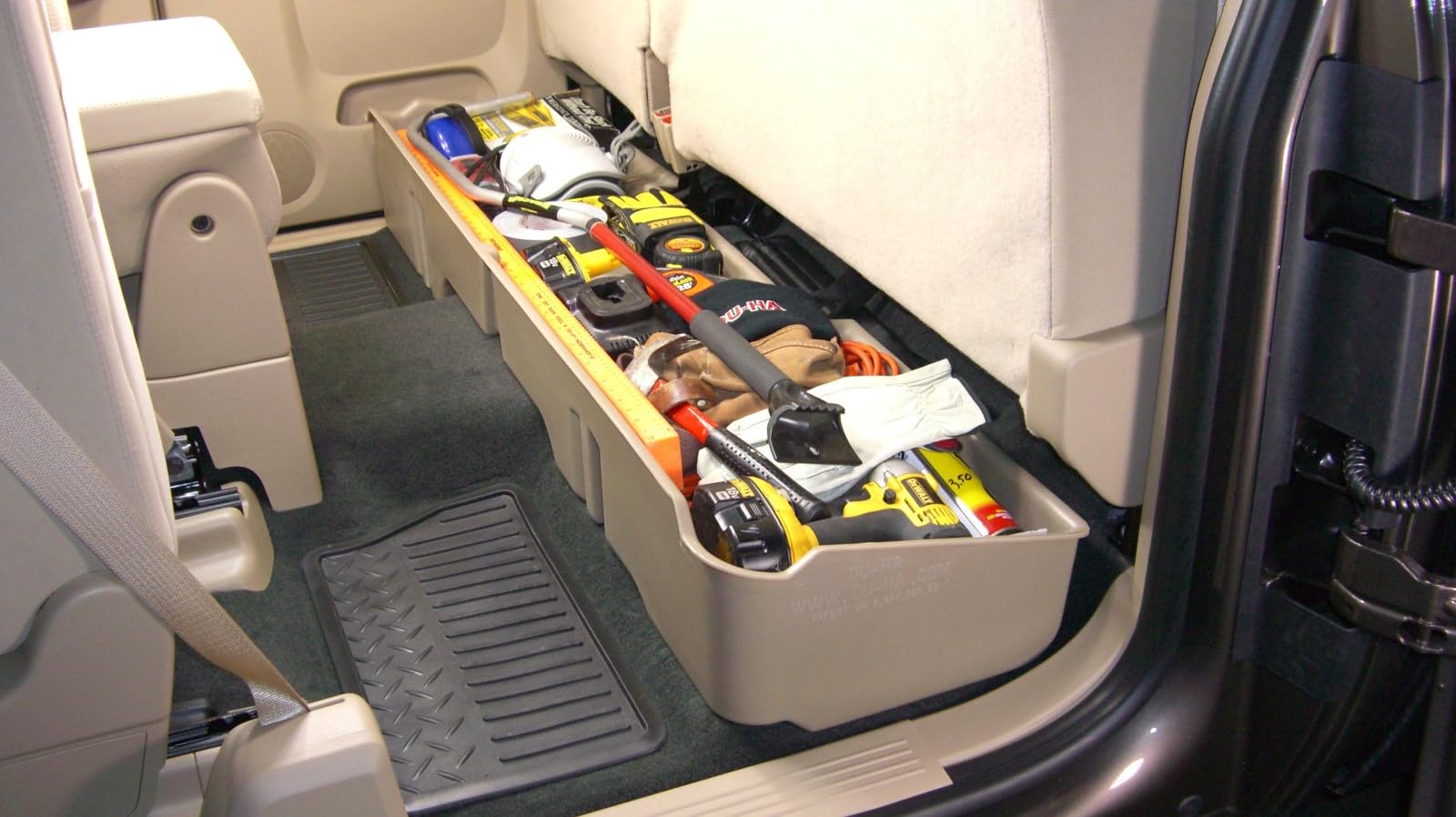 DU-HA Under Seat Storage Fits 07-13 Chevrolet/GMC Silverado/Sierra Extended Cab, Dk Gray, Part #10045
