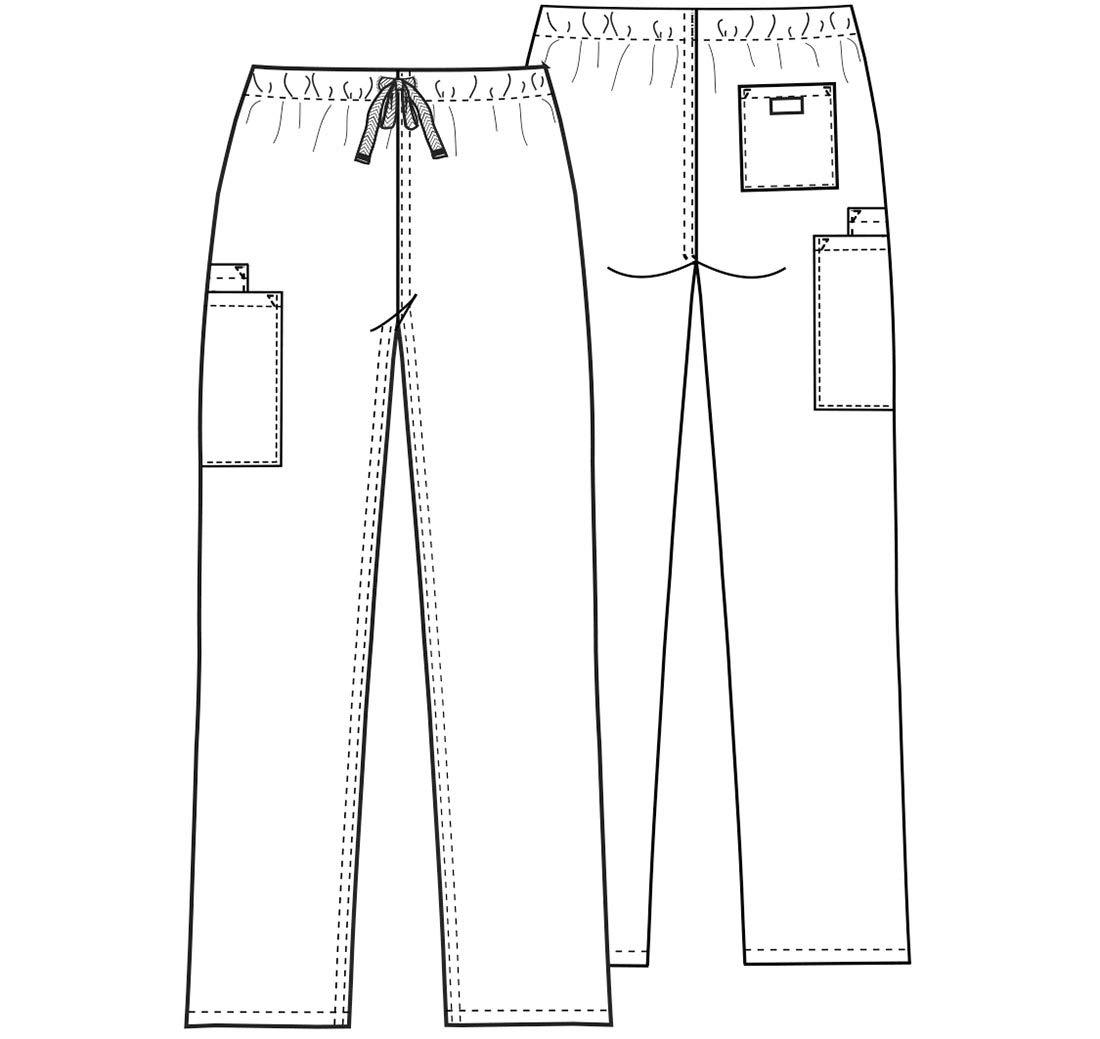 Cherokee Regular Originals Unisex Drawstring Cargo Scrubs Pant, Black, Medium