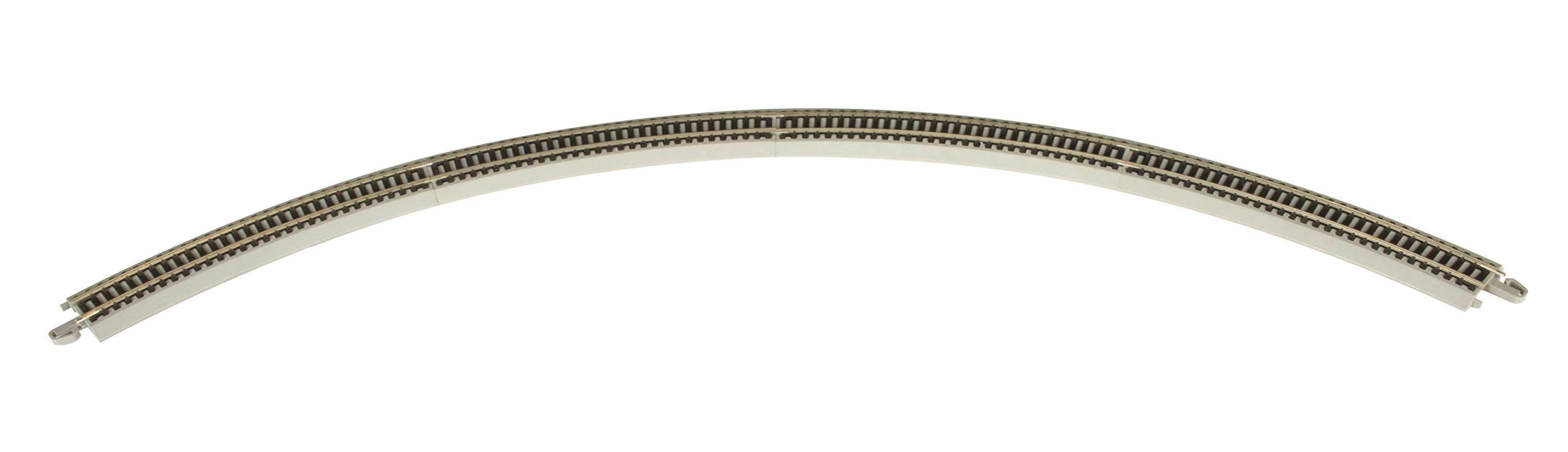 Bachmann Trains - Snap-Fit E-Z TRACK 22” RADIUS CURVED TRACK (4/card) - NICKEL SILVER Rail With Gray Roadbed - HO Scale
