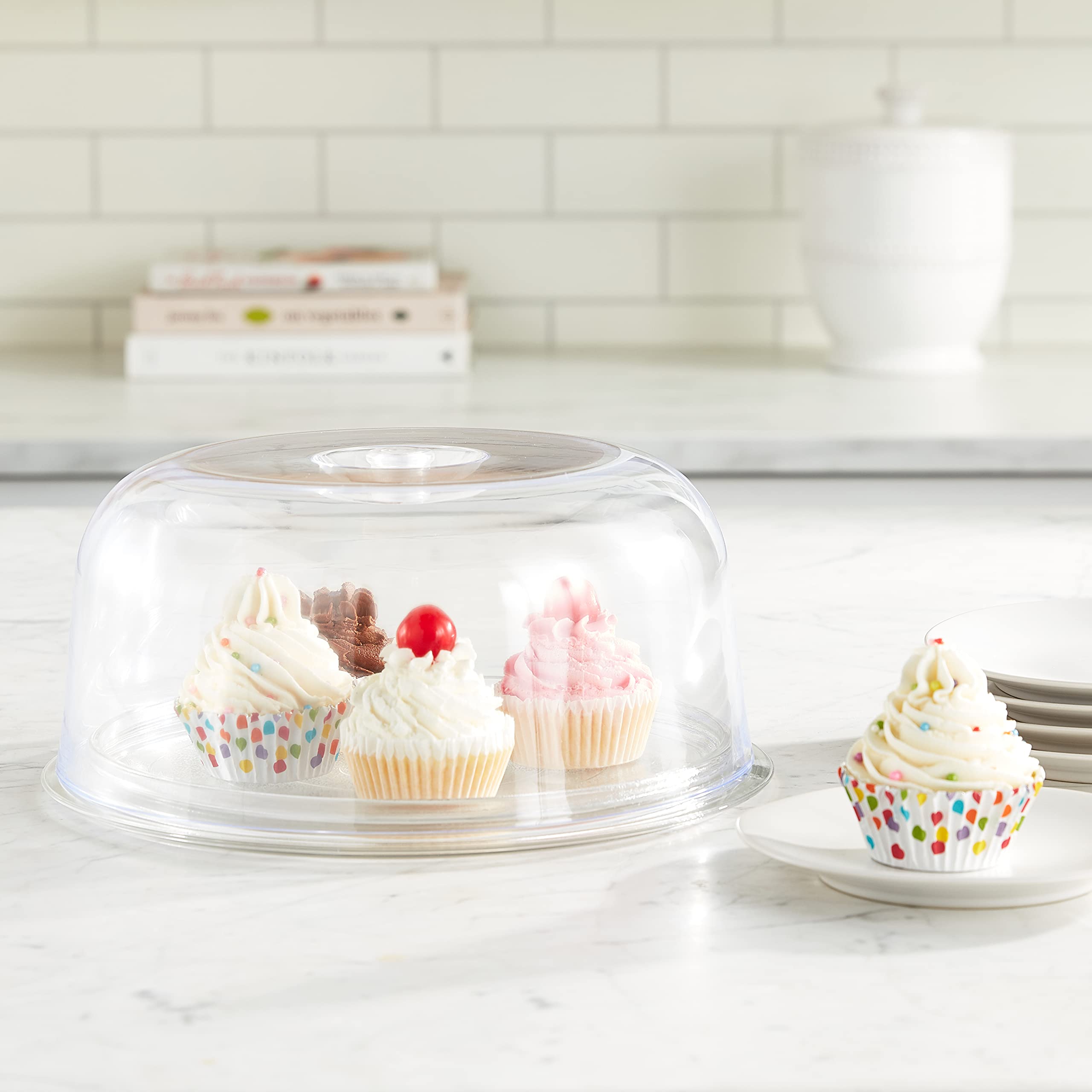 Bormioli Rocco Ginevra Cake Platter With Plastic Dome, Gift Boxed