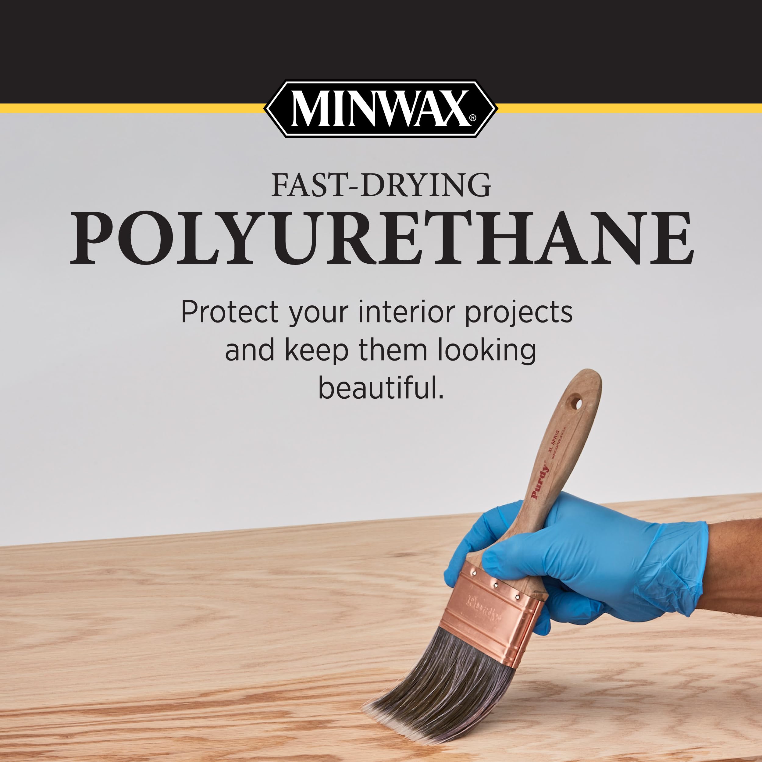 Minwax Fast Drying Polyurethane Spray, Protective Wood Finish, Clear Semi-Gloss, 11.5 oz. Aerosol Can(Packaging May Vary)