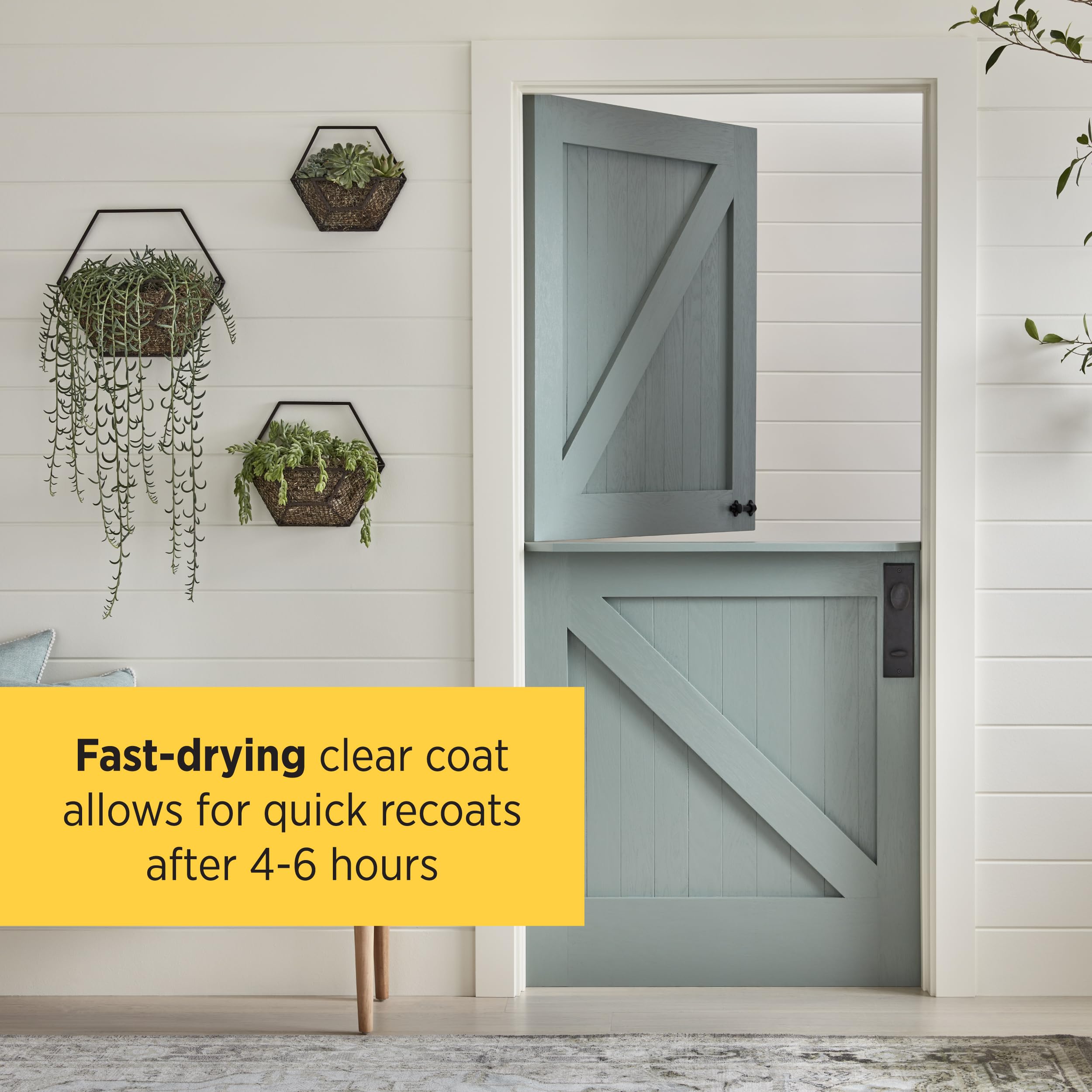 Minwax Fast Drying Polyurethane Spray, Protective Wood Finish, Clear Semi-Gloss, 11.5 oz. Aerosol Can(Packaging May Vary)