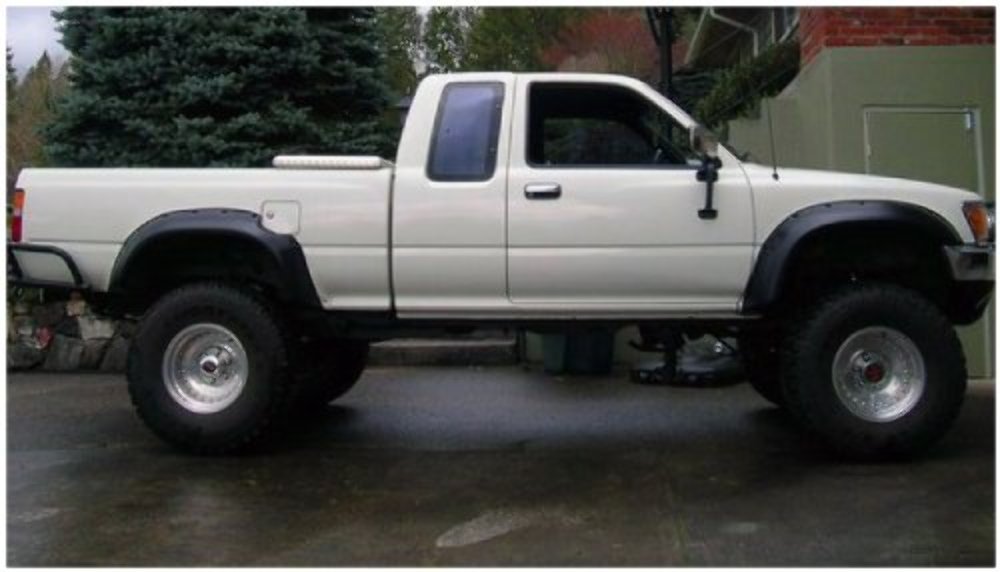 Bushwacker Cutout Pocket/Rivet Style Front Fender Flares | 2-Piece Set, Black, Smooth Finish | 31019-11 | Fits 1989-1995 Toyota Pickup