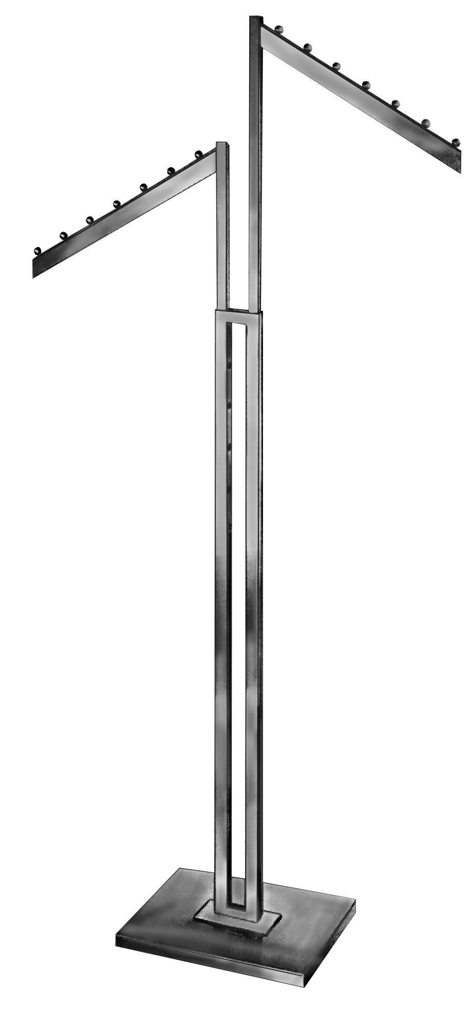 2-Way Garment Rack with Slant Blade Arms - Chrome Plated