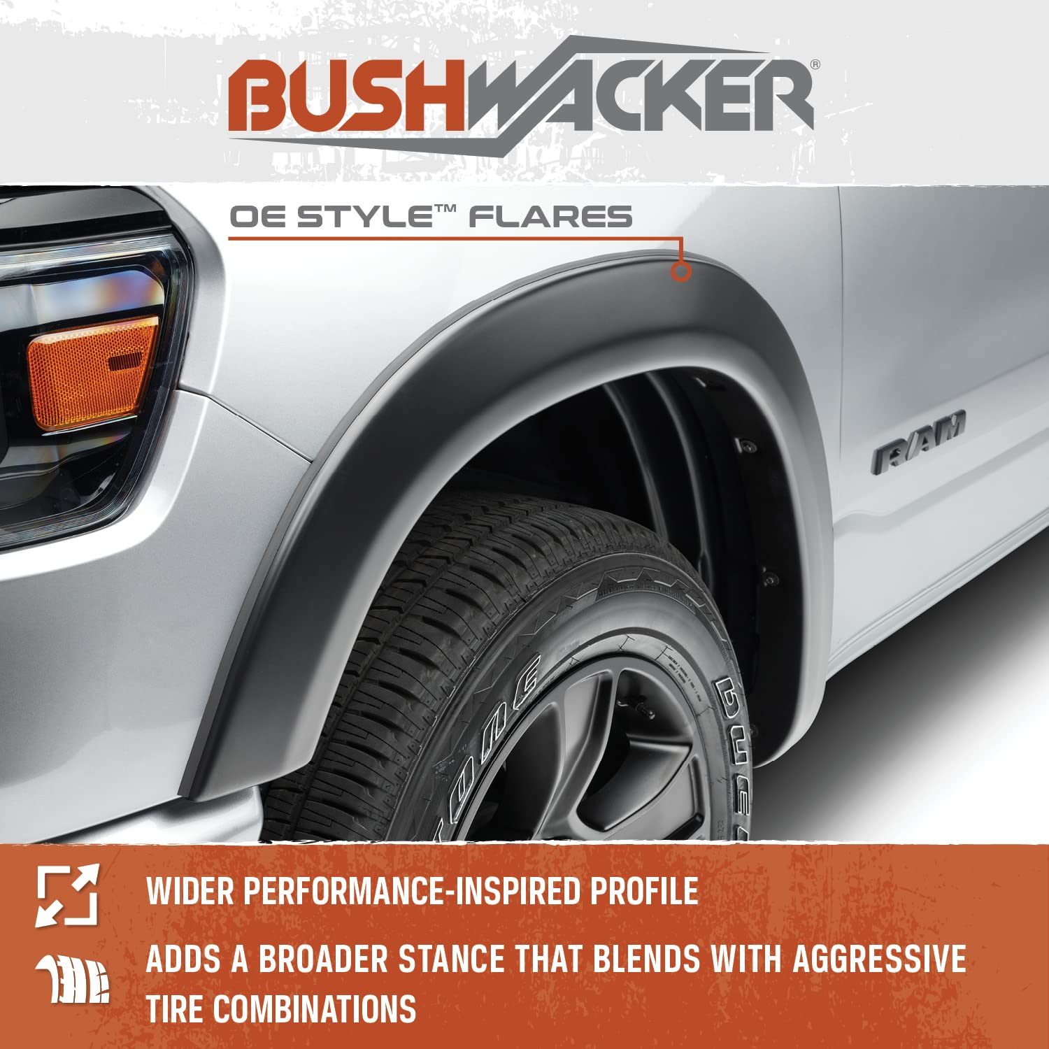Bushwacker OE Style Factory Front & Rear Fender Flares | 4-Piece Set, Black, Smooth Finish | 21912-02 | Fits 1993-2011 Ford Ranger Styleside (Excludes FX4)