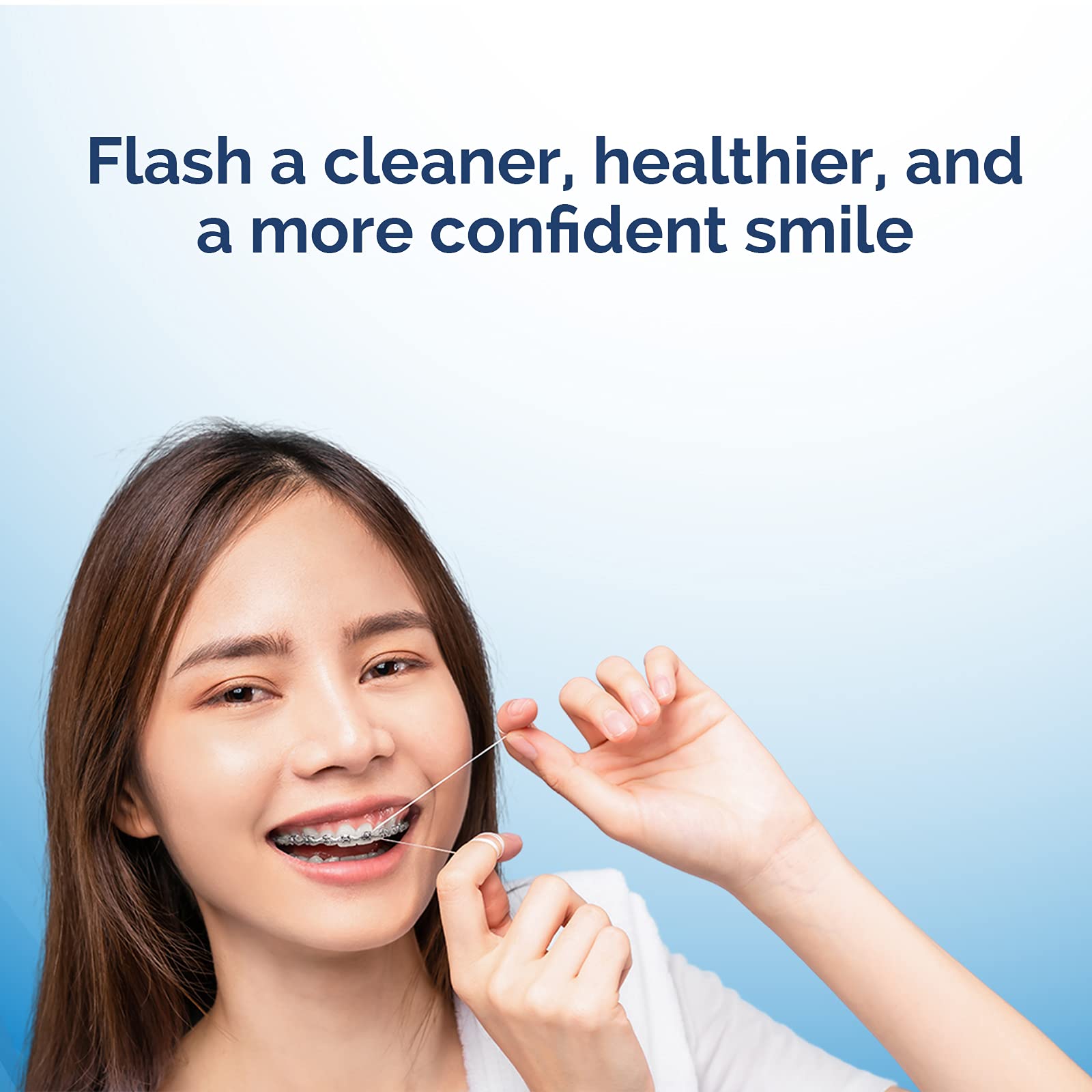 ProxySoft 3-in-1 Dental Floss for Optimal Teeth Flossing- 1 Pack Pre-Cut Ortho Floss Threaders for Braces, Tight Spaces, Bridges, Implants with Built-in Soft Proxy Brush and Stiff Threader Flosser