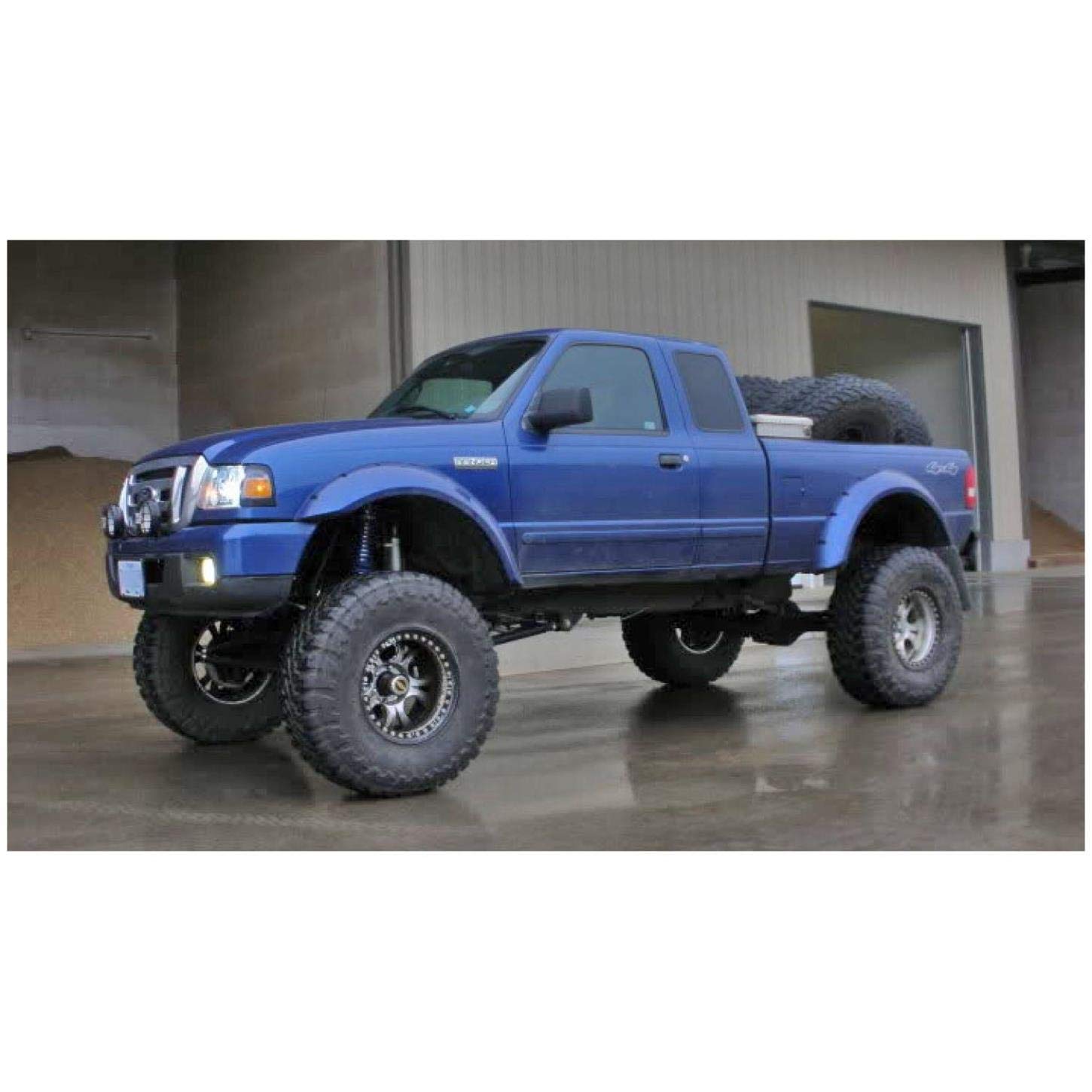 Bushwacker Cutout Pocket/Rivet Style Front Fender Flares | 2-Piece Set, Black, Smooth Finish | 21027-11 | Fits 1993-2011 Ford Ranger Styleside (Excludes FX4)