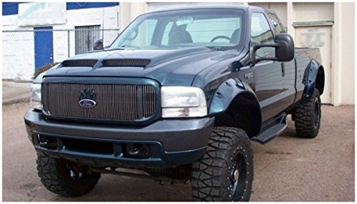 Bushwacker Cutout Pocket/Rivet Style Rear Fender Flares | 2-Piece Set, Black, Smooth Finish | 20046-02 | Fits 1999-2010 Ford F-250/F-350 Super Duty Styleside w/ 8.2' Bed (Excludes Dually)