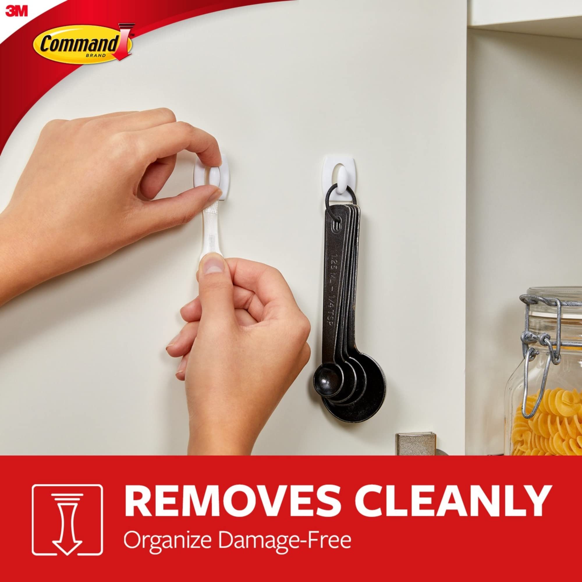 Command Mini Light Clips, Damage Free Hanging Light Clips with Adhesive Strips, No Tools Mini Wall Hooks for Hanging Decorations in Living Spaces, 18 White Wall Hooks and 24 Command Strips