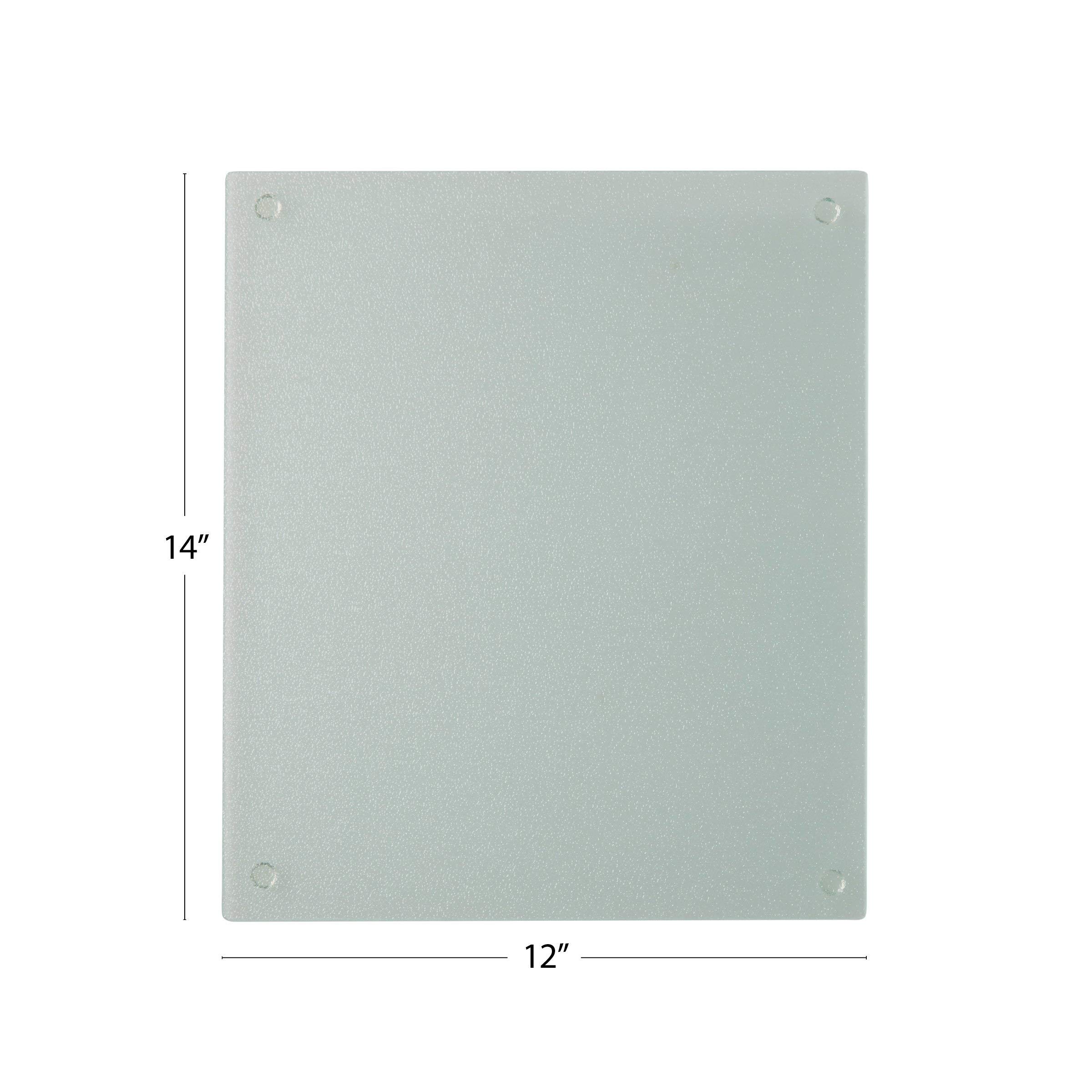 Farberware Large Glass Utility Cutting Board, Dishwasher-Safe Tempered Glass Kitchen Board with Non-Slip Feet, Scratch Resistant, Heat Resistant, Shatter Resistant, 12-Inch-by-14-Inch, Clear