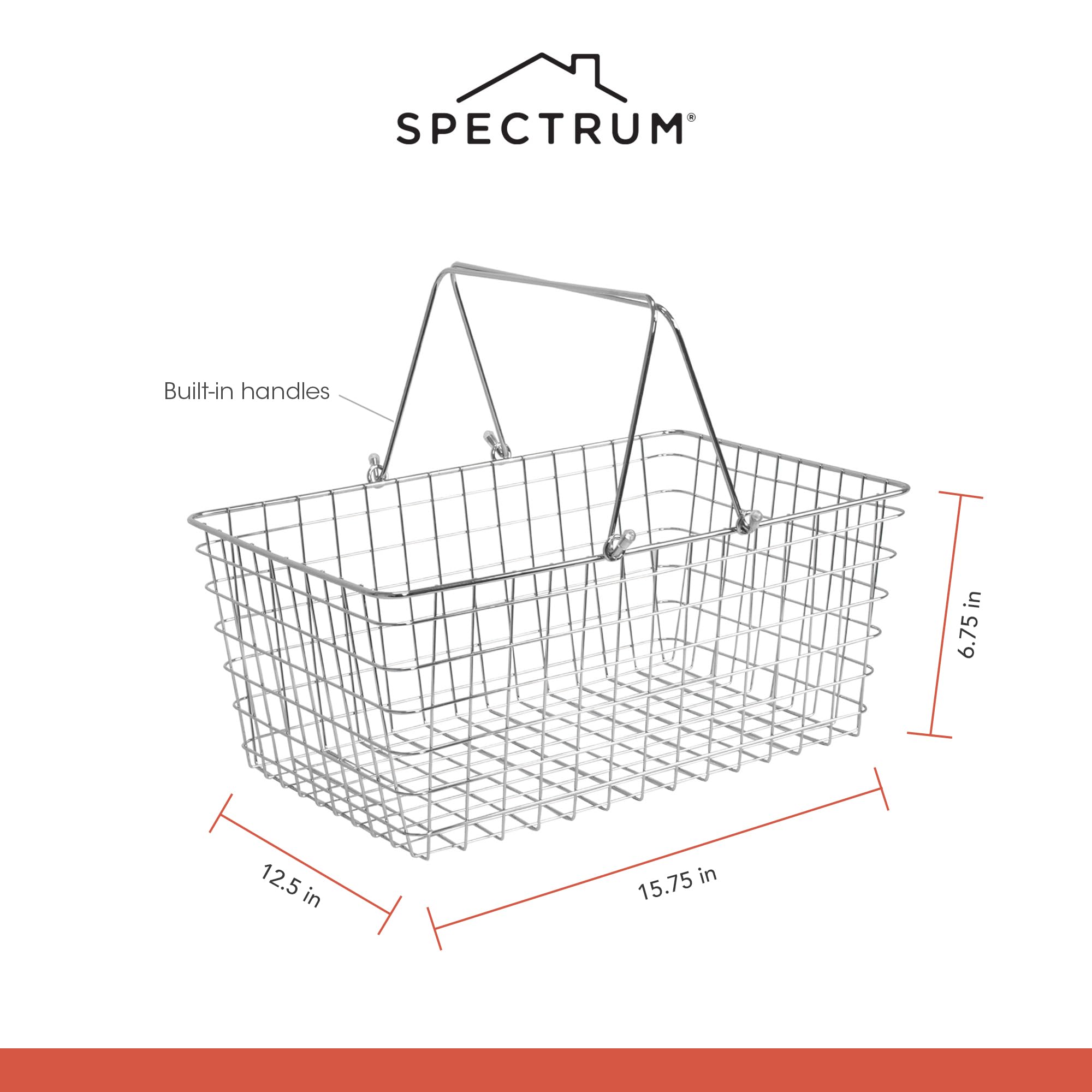 Spectrum Diversified Wire Storage Basket, Large, Chrome