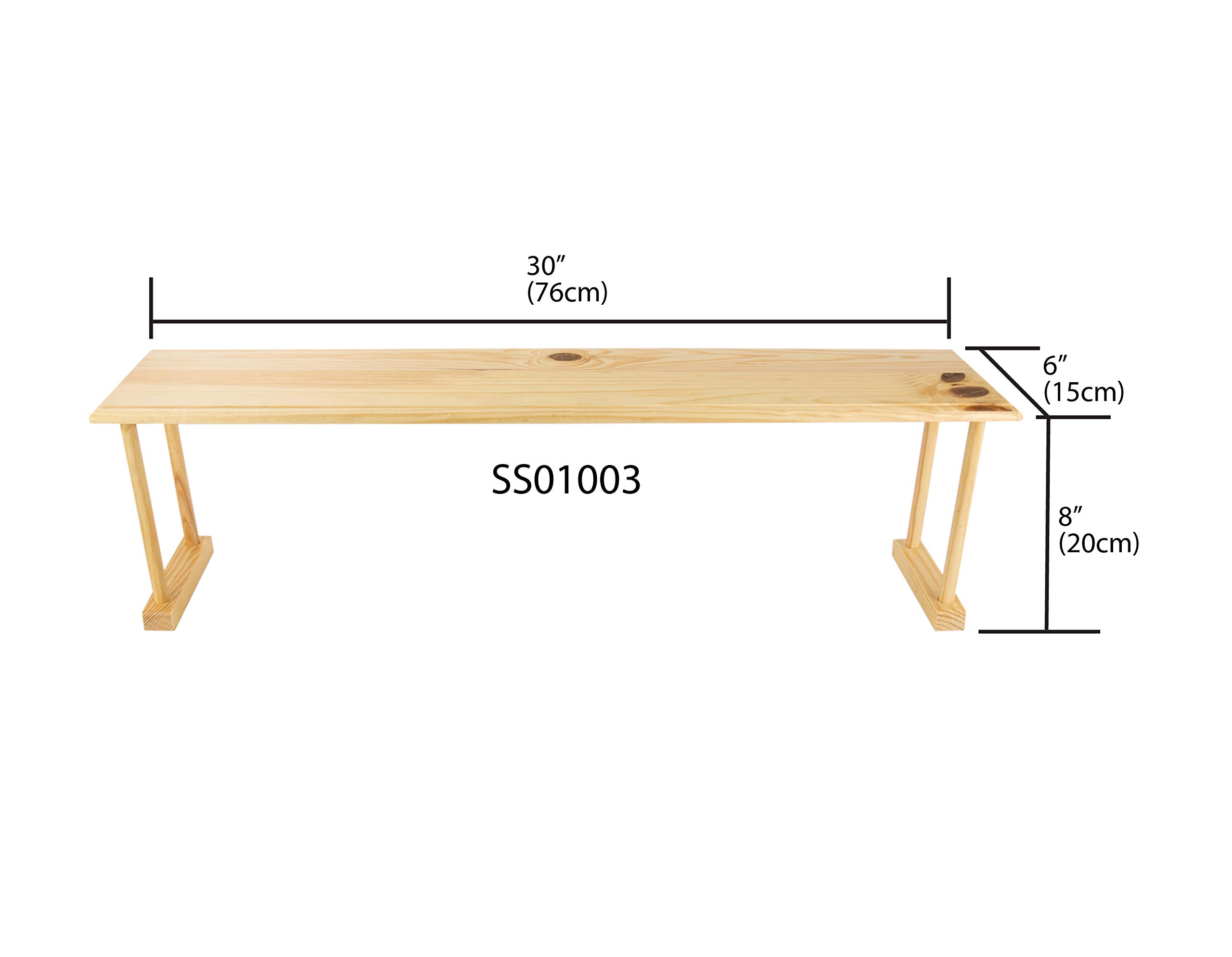 Home Basics SS01003 30 Inch Over Sink Shelf Wood