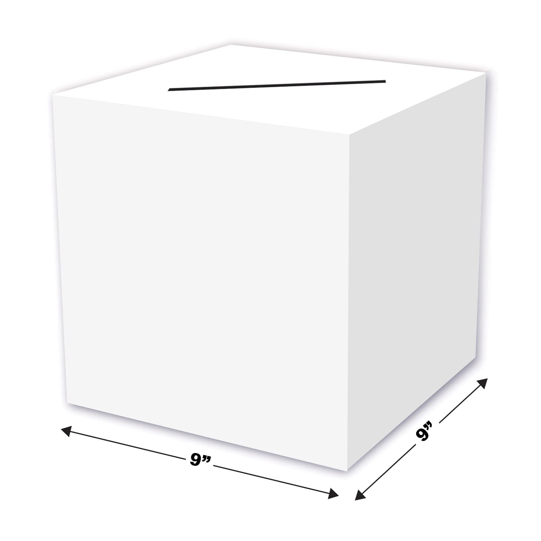 Beistle White Card Box Holder For Weddings, Baby Showers, Birthdays, Graduation Party Supplies 9" x 9"