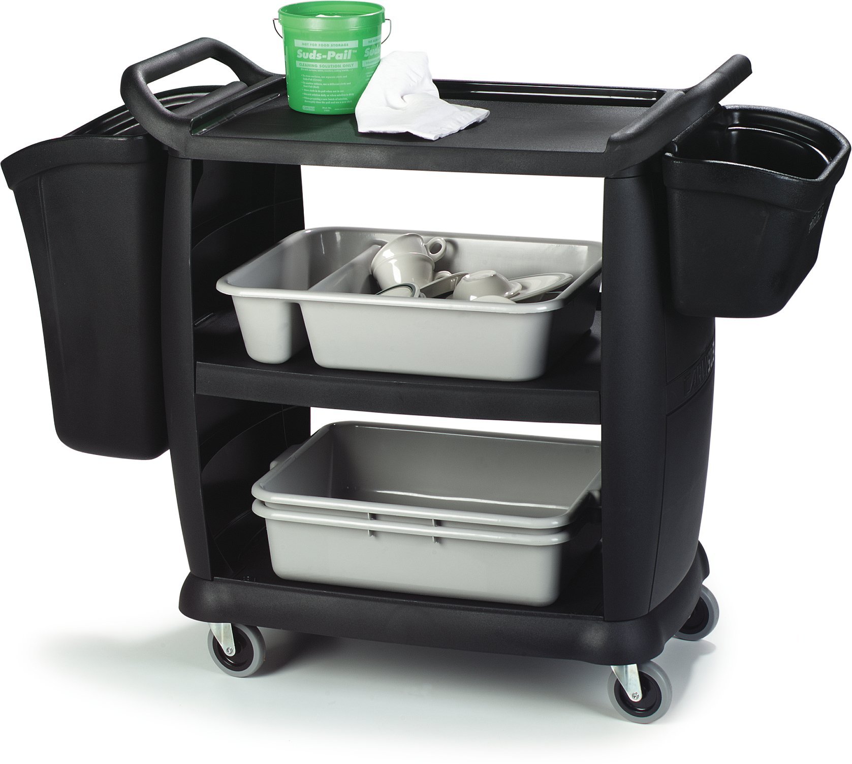 CFS CC11SH03 Polycarbonate Silverware Bin for Bussing Cart, 11" Length x 18" Width x 11" Height, Black