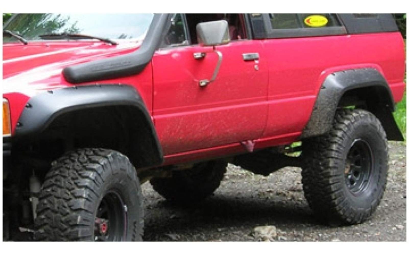 Bushwacker Cutout Pocket/Rivet Style Rear Fender Flares | 2-Piece Set, Black, Smooth Finish | 31022-11 | Fits 1984-1989 Toyota 4Runner