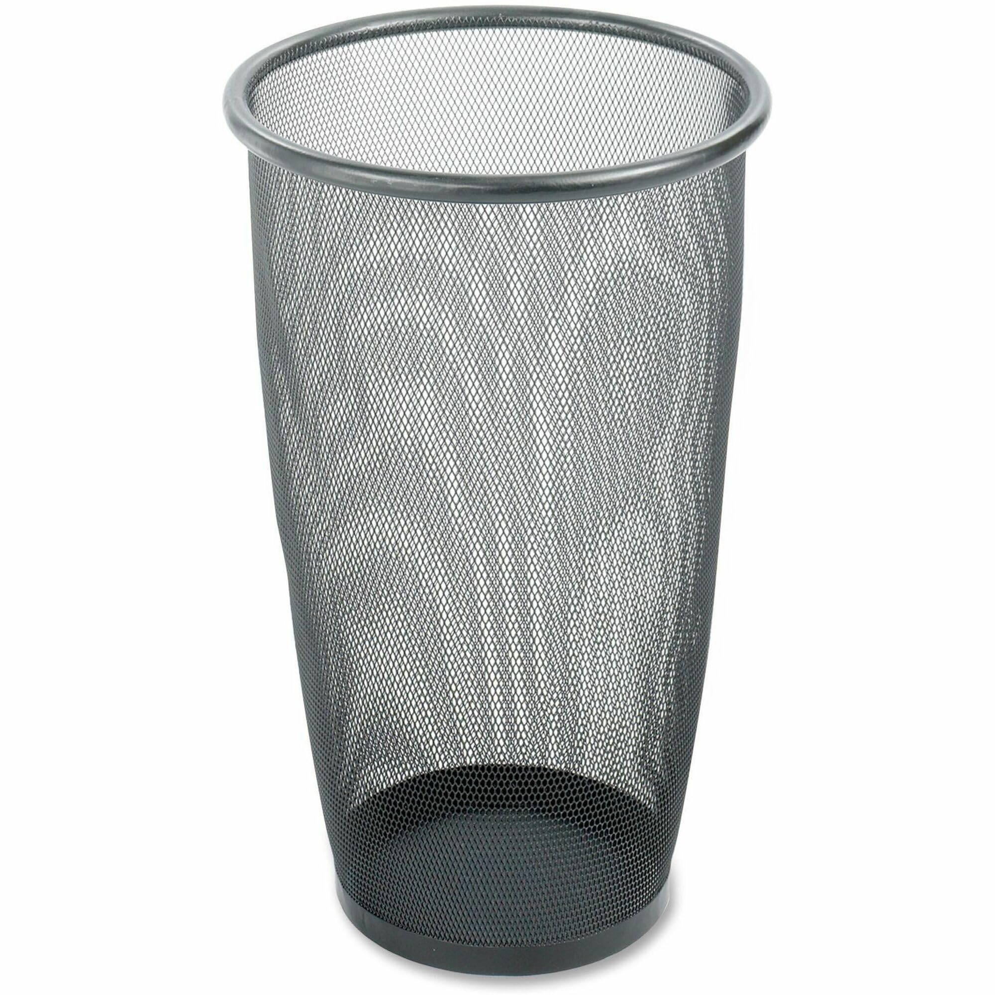 Safco Products Onyx Mesh Large Round Wastebasket, 9 Gallon, Black, 9718BL