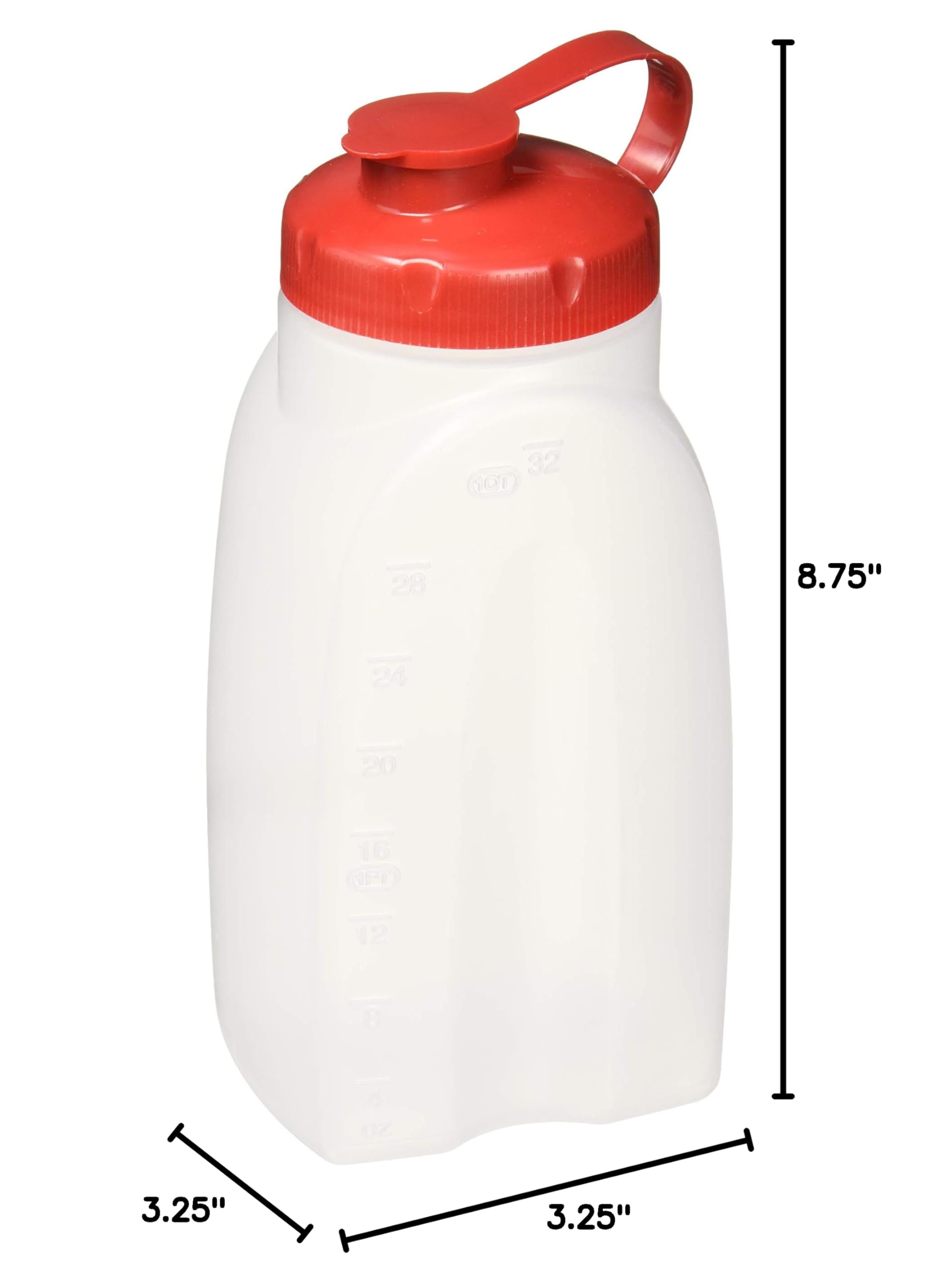 Rubbermaid 071691309116 Home 1776348 Servin' Saver Storage Bottle, 1-Pack, White